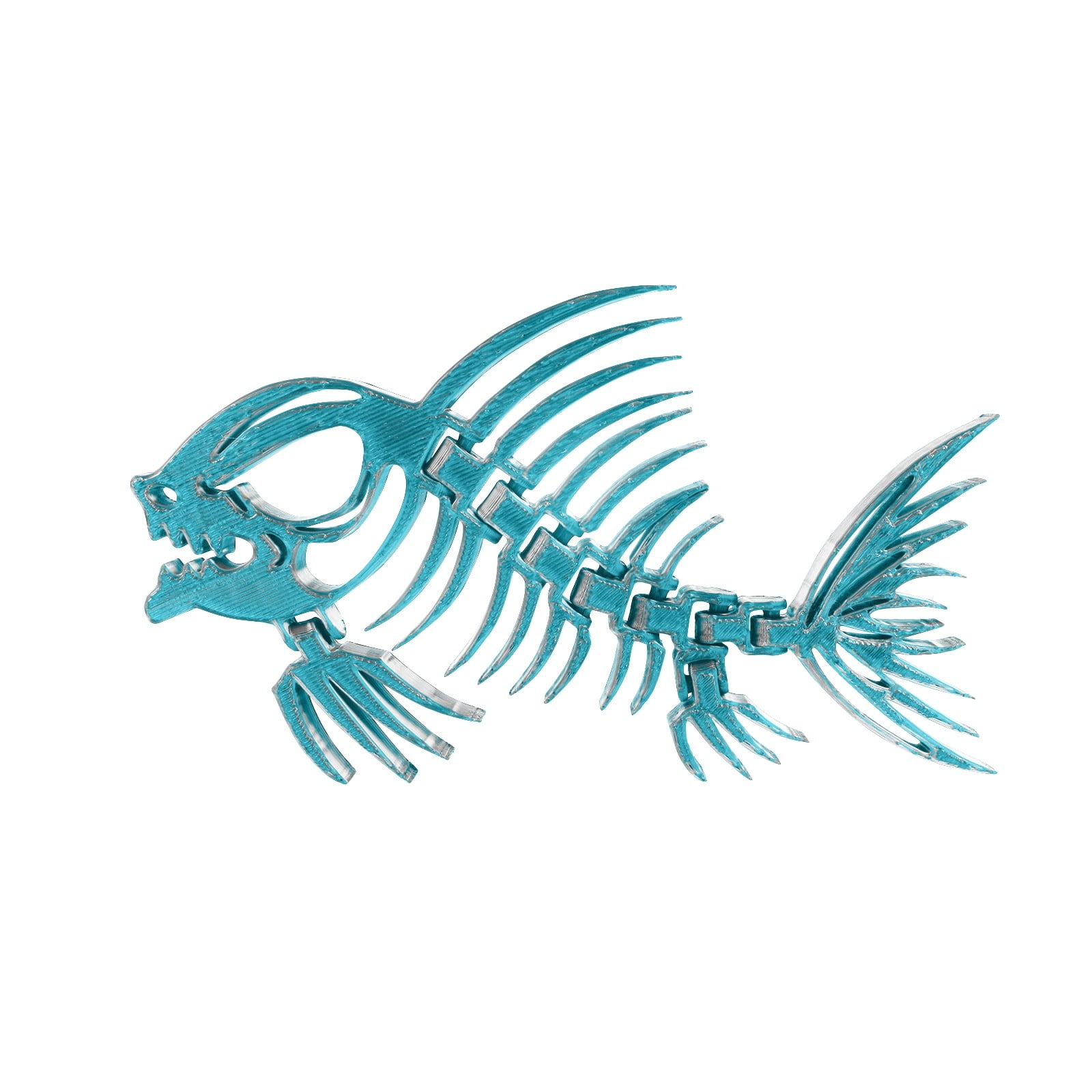 LOONLAI 3D Printed Articulated Skeleton Fish Toy-Fun Movable Skeleton ...