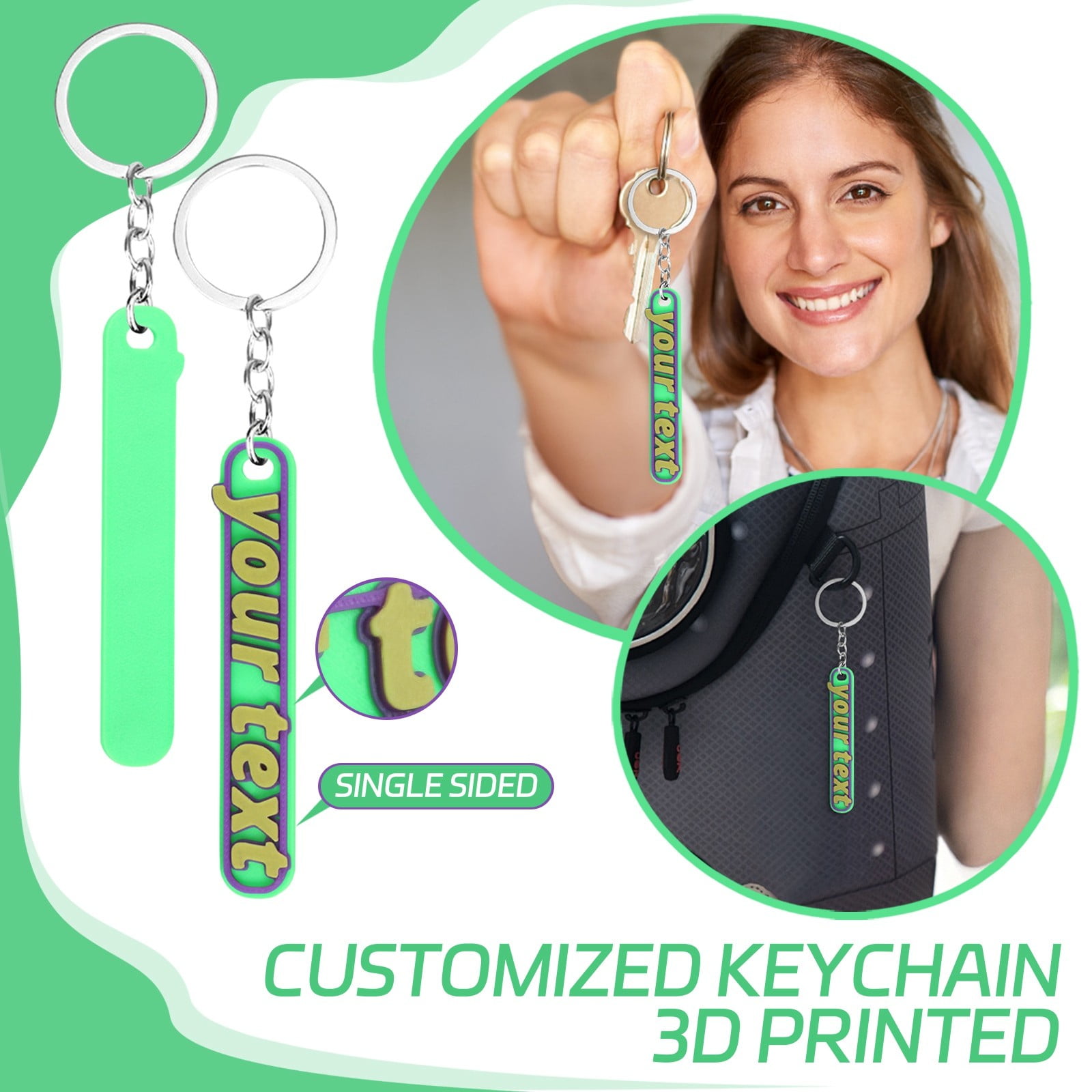 LOONLAI DIY 3D Printed Keychain Can Be Used For DIY Keychains - Walmart.com