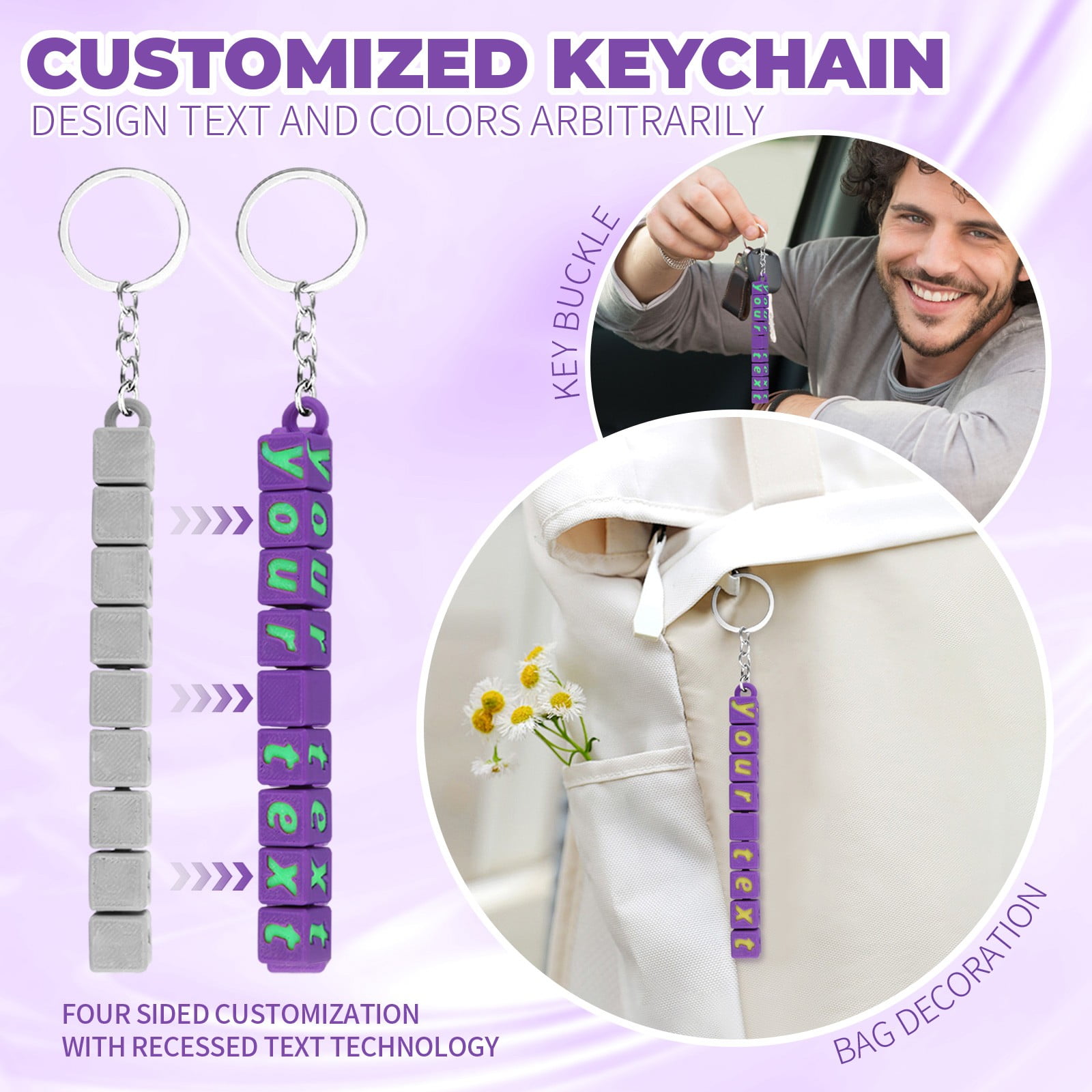 LOONLAI DIY 3D Printed Keychain Can Be Used For DIY Keychains - Walmart.com