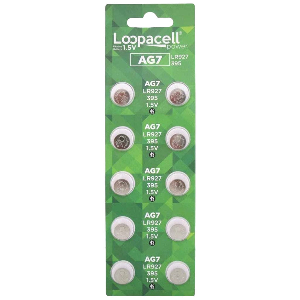 LOOPACELL 10 x AG7 LR927 395 SR57 1.5 Volt Alkaline Cell Watch ...