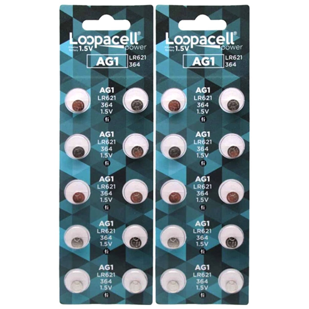 LOOPACELL AG1 LR621 364 Alkaline Watch Batteries, Pack of 20 - Walmart.com