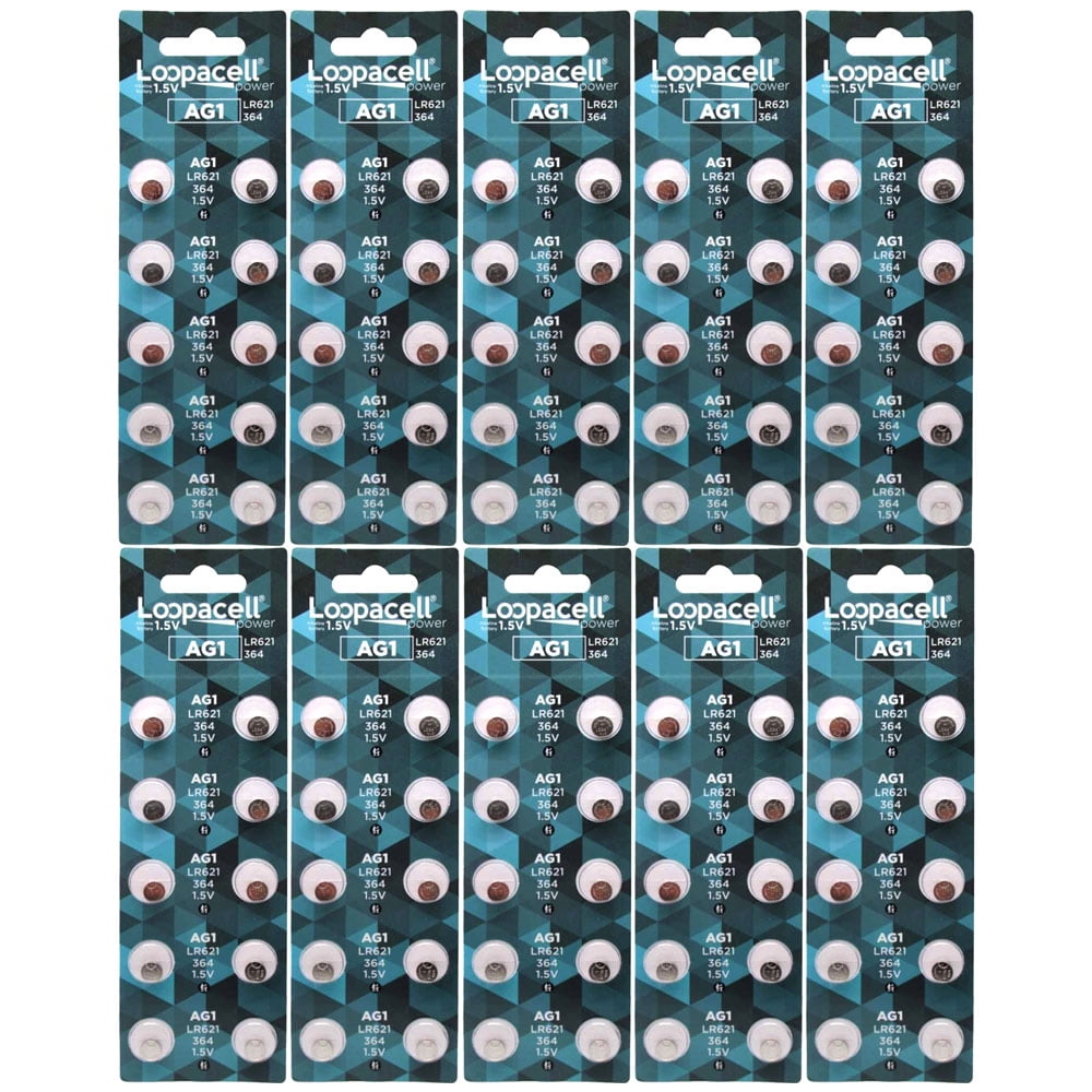 LOOPACELL AG1 LR621 SR621SW Alkaline Button Cell 100 Batteries ...