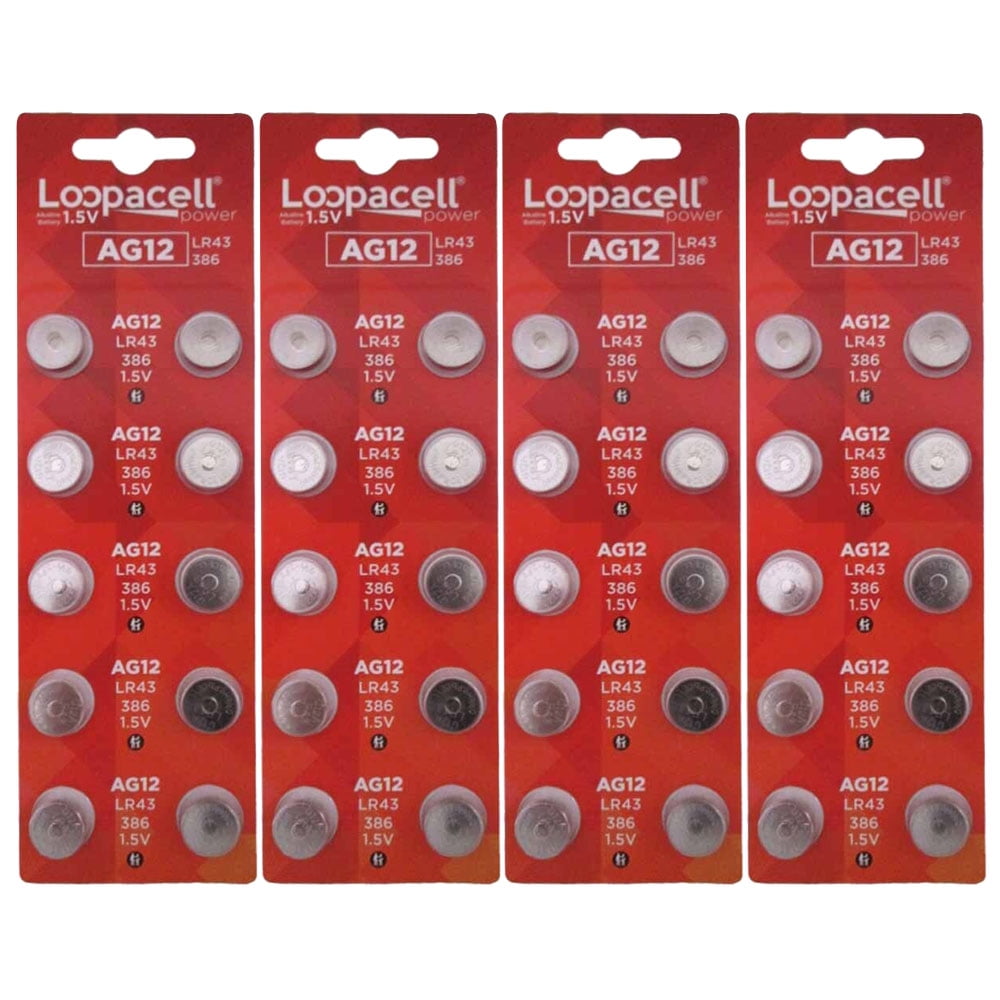 LOOPACELL AG12 LR43 386 SR43 1.5V Alkaline Batteries x 40 - Walmart.com