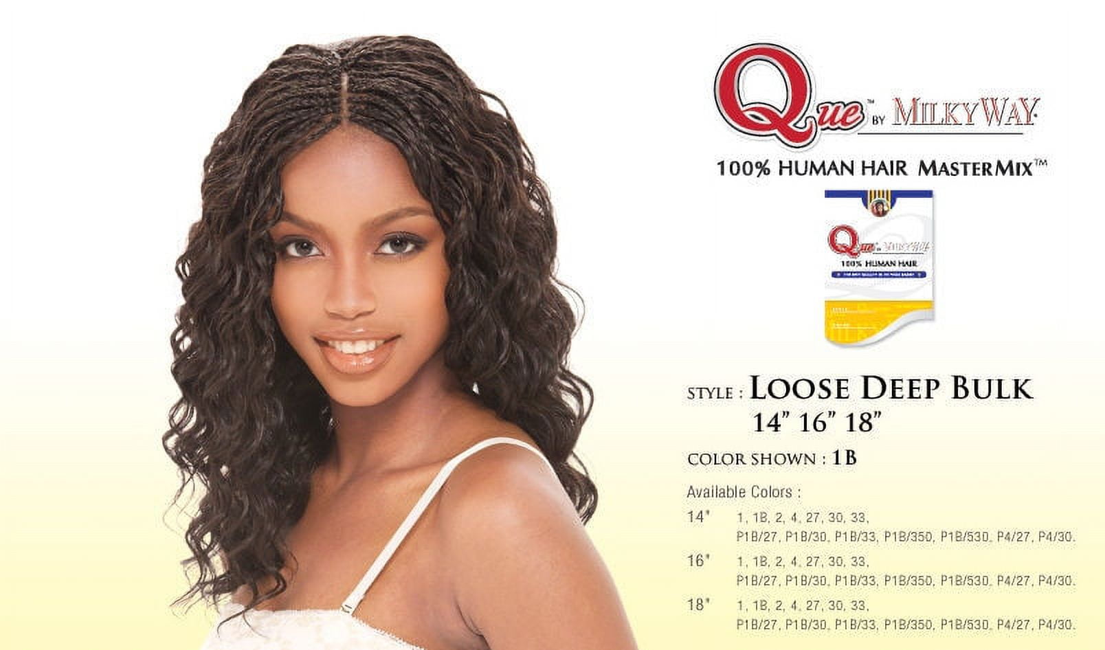 LOOSE DEEP BULK 14" 16" 18" - QUE BY MILKYWAY HUMAN BLENDED BRAIDING ...