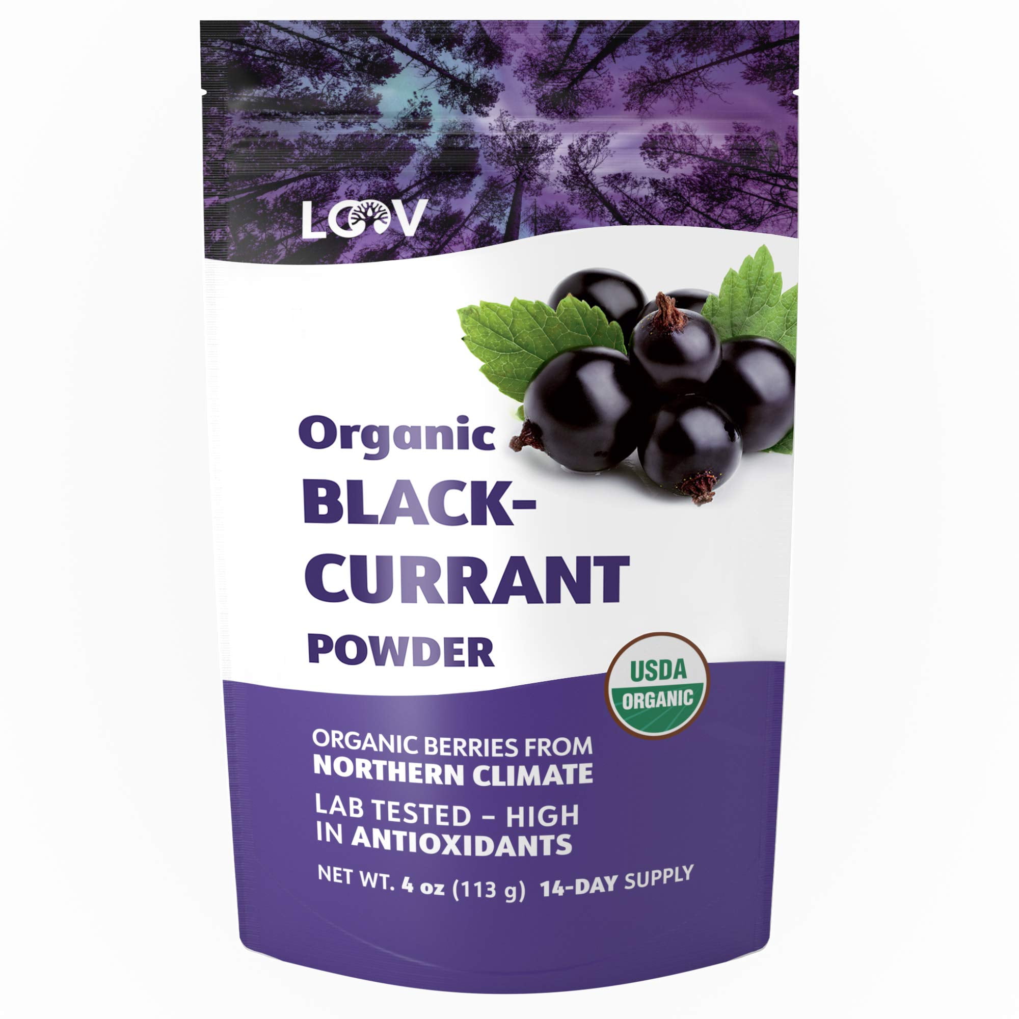 LOOV Organic Blackcurrant Powder - 14-day Supply - No Added Sugar ...