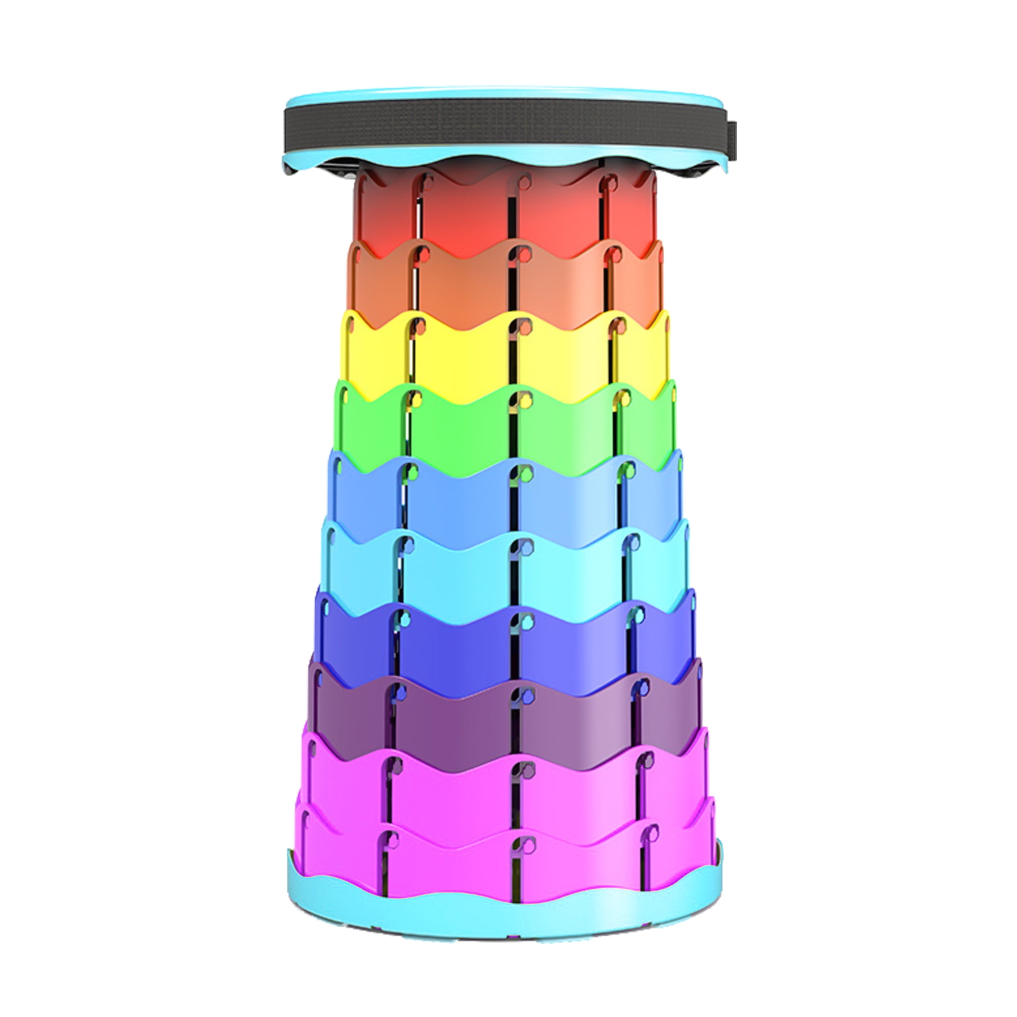 LOOVIU Portable Telescoping Stool, Camping Retractable Folding Stool ...