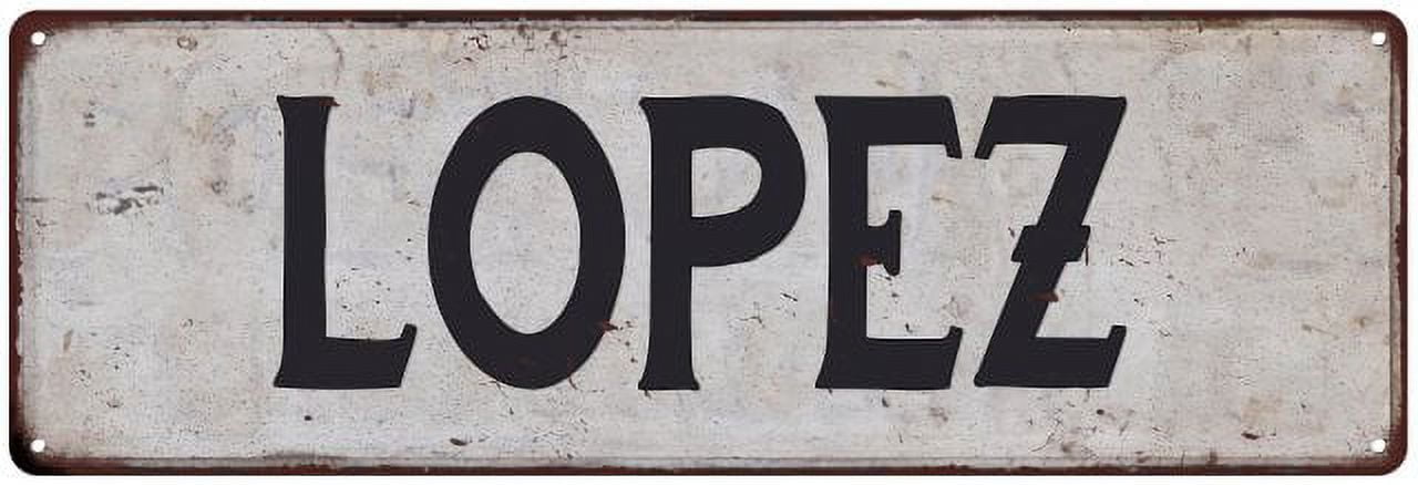 LOPEZ Vintage Look Rustic Chic Metal Sign 8x24 108240036157 - Walmart.com