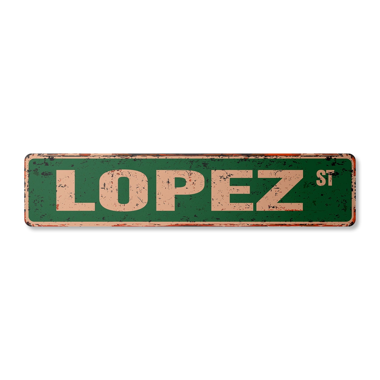 LOPEZ Vintage Plastic Street Sign Childrens Name Room Sign | Indoor ...