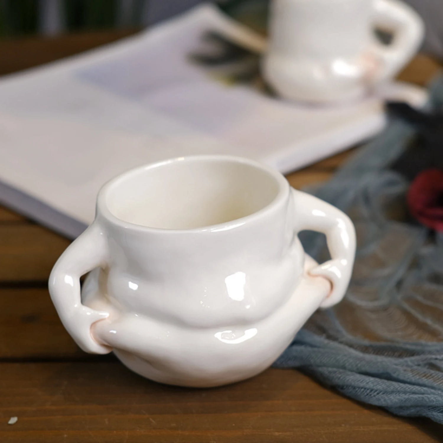 LOPNGLG Adorable Fat Belly Ceramics Coffee Mug with Handle Perfect for ...