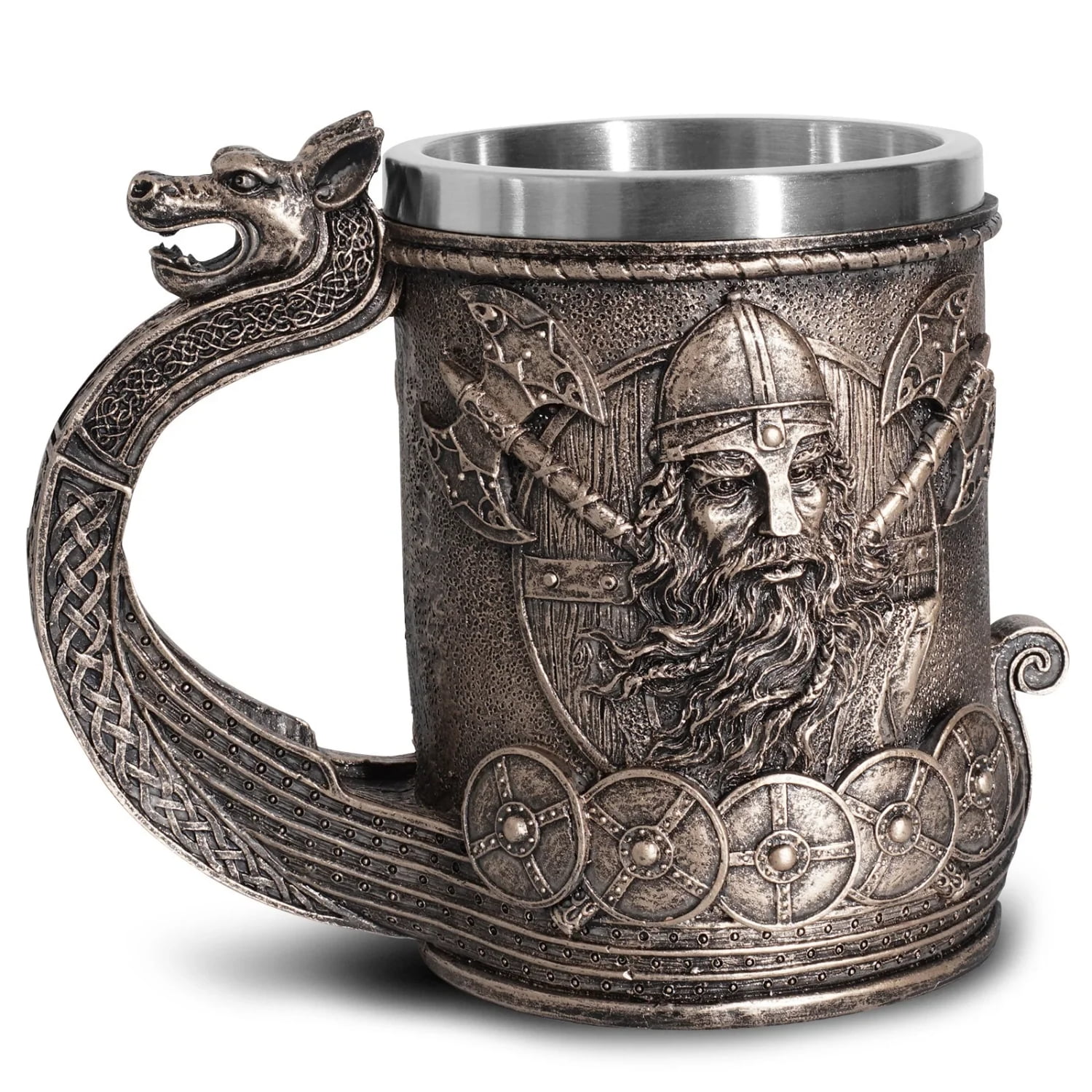 LOPNGLG Bronze Warrior Beer Mug with Stainless Steel Lining Ideal for ...