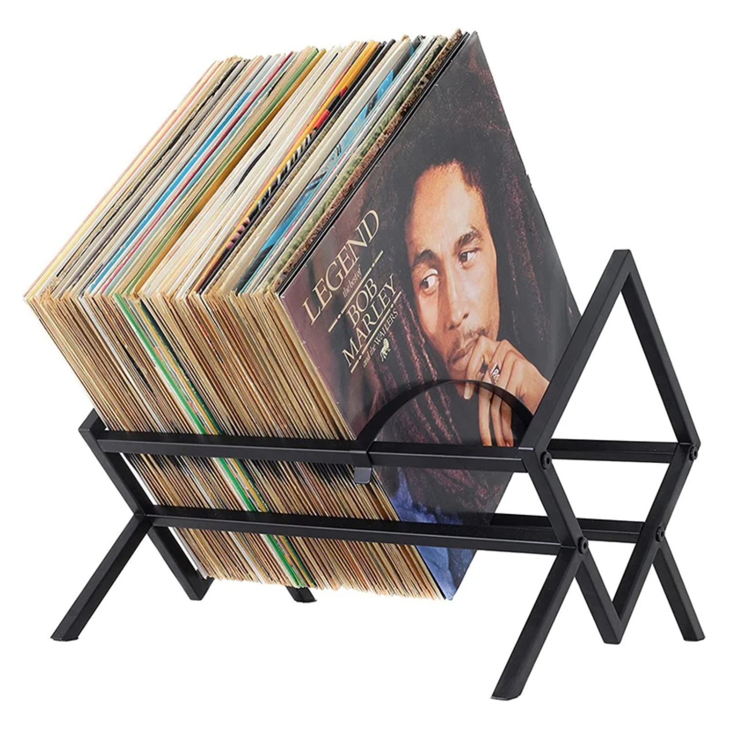 LOPNGLG Durable Matte Black Vinyl Record Holder - Stylish Metal Single ...