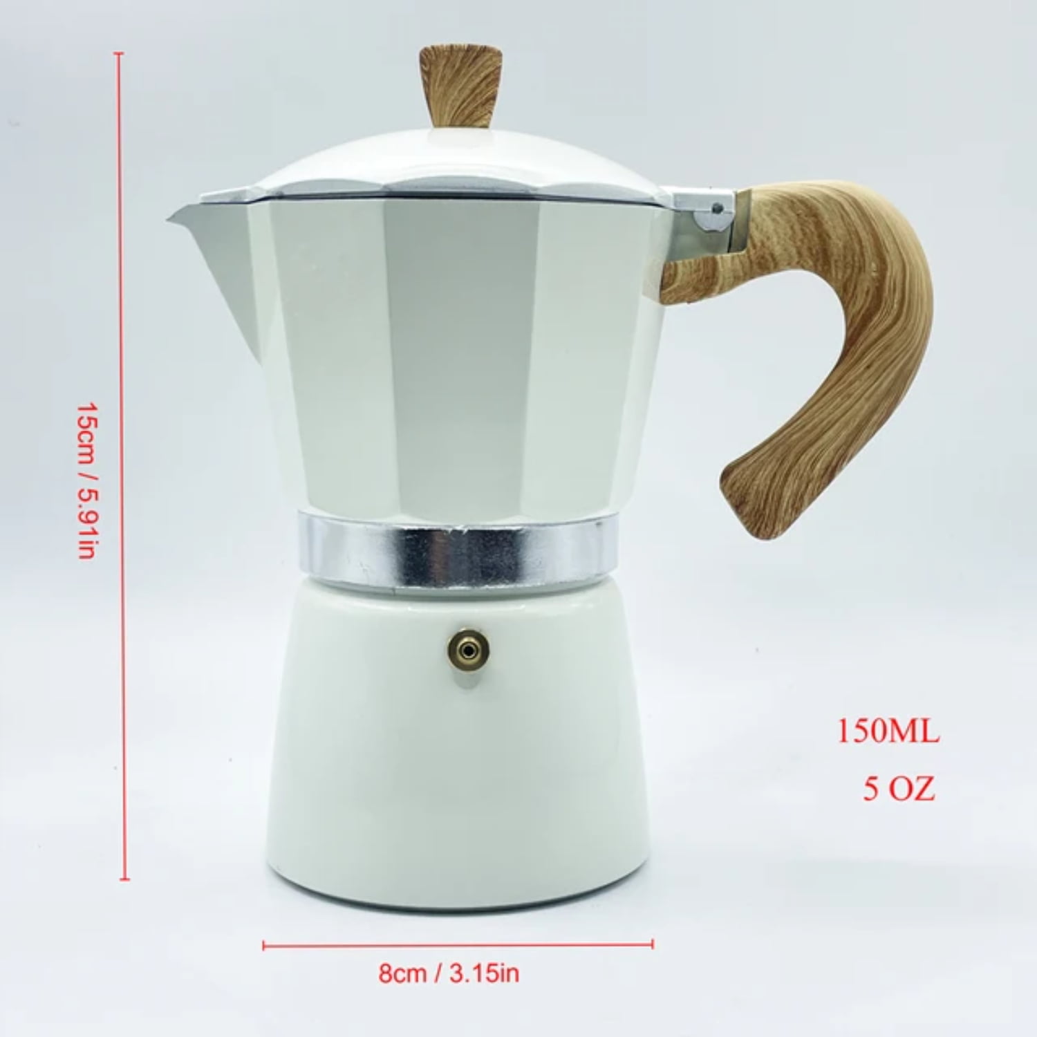 LOPNGLG Elegant White Italian Espresso Machine Stovetop Moka Pot - 6 ...