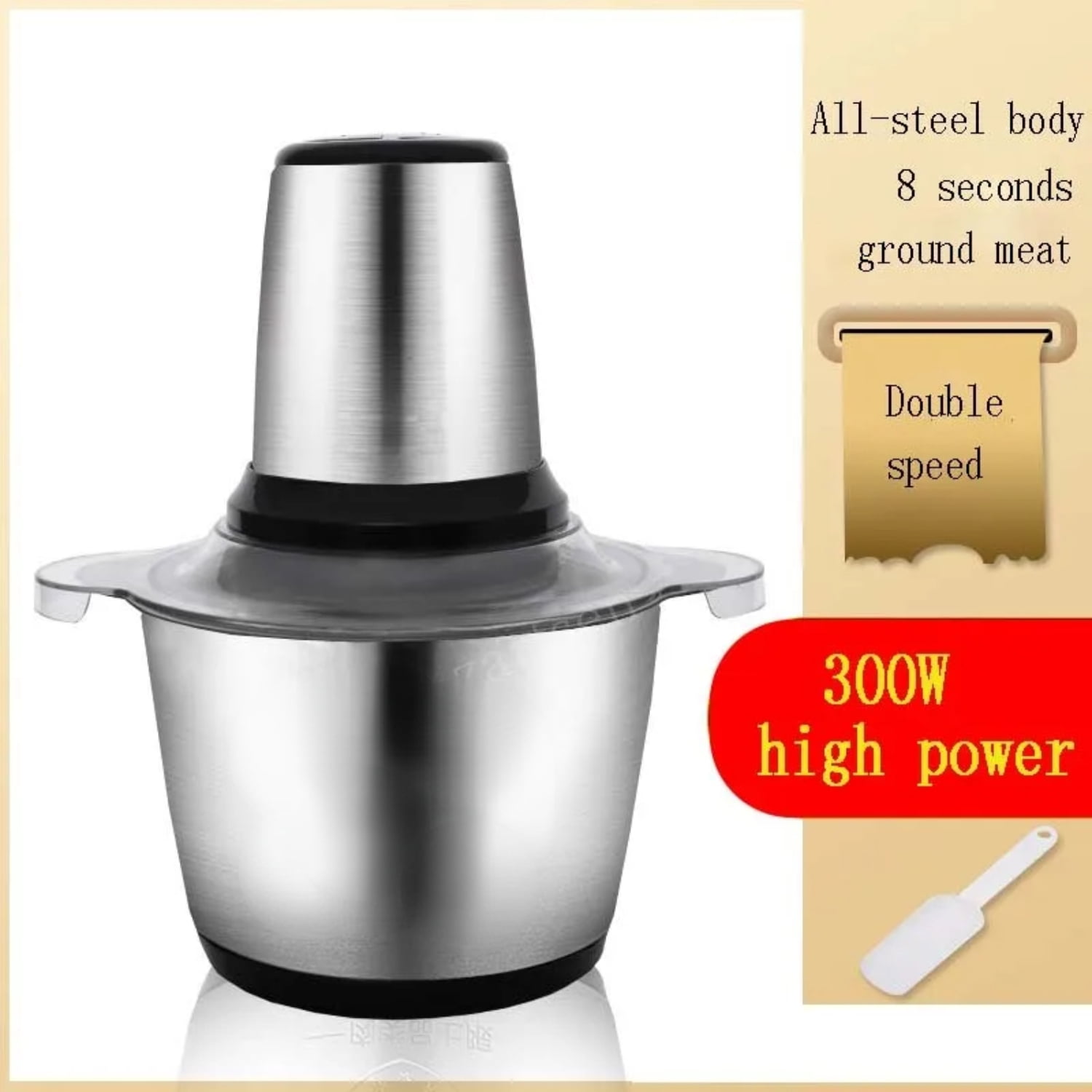 LOPNGLG Essential Efficient 300W Stainless Steel Chopper Meat Grinder Mincer with 2-3L Capacity ...