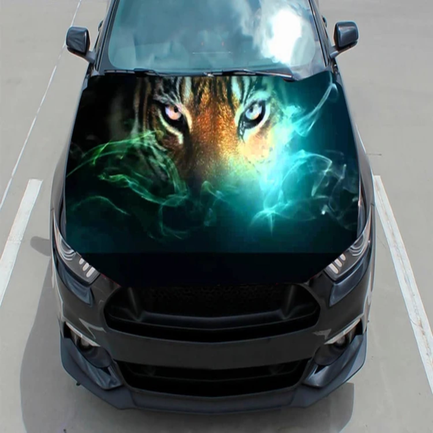 LOPNGLG Ferocious tiger animal car hood decal vinyl sticker graphic ...