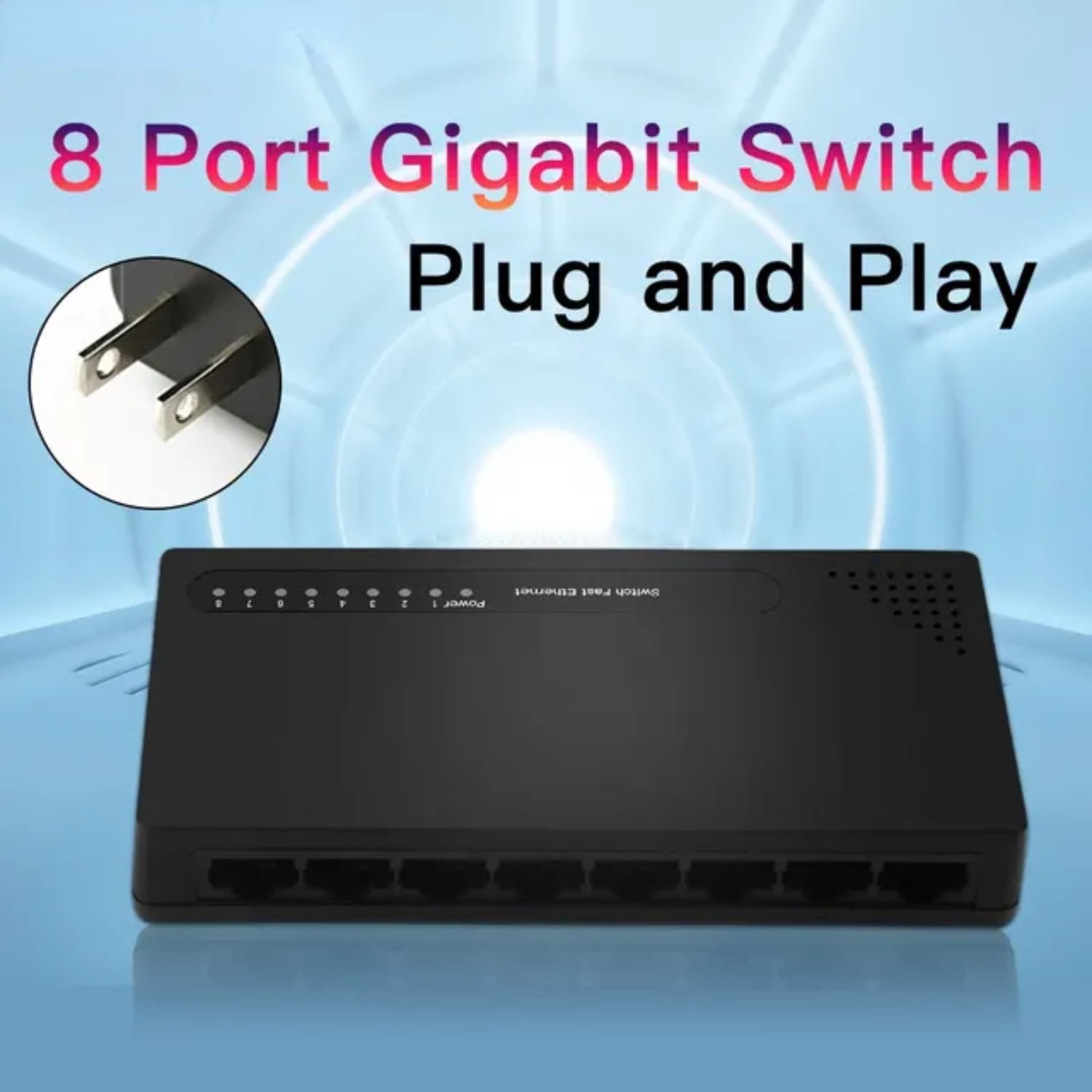LOPNGLG Gigabit Swicth Ethernet Network Switch 8 Ports 1000Mbps RJ45 ...