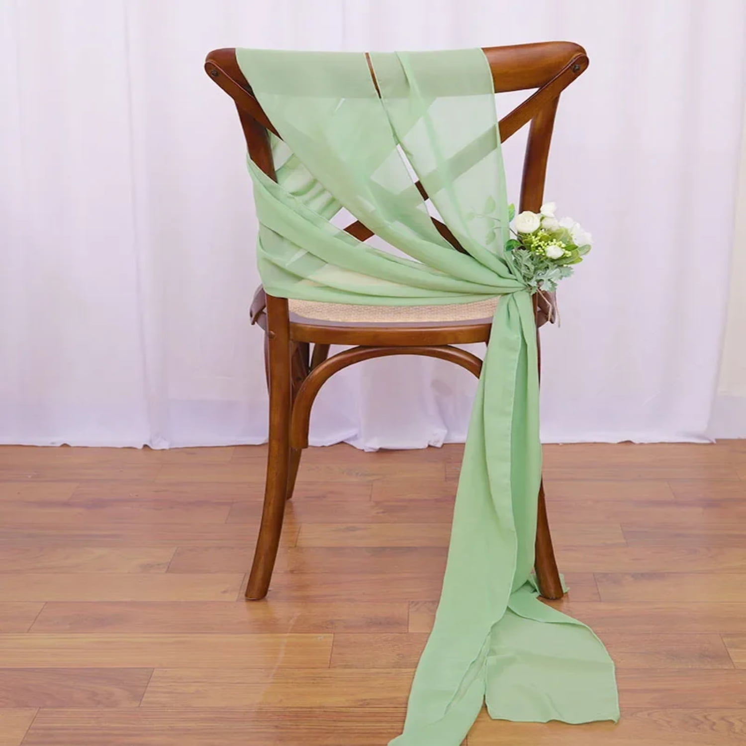 LOPNGLG Long 24PCS Chiffon Chair Sashes 17x275cm for Wedding Chair ...