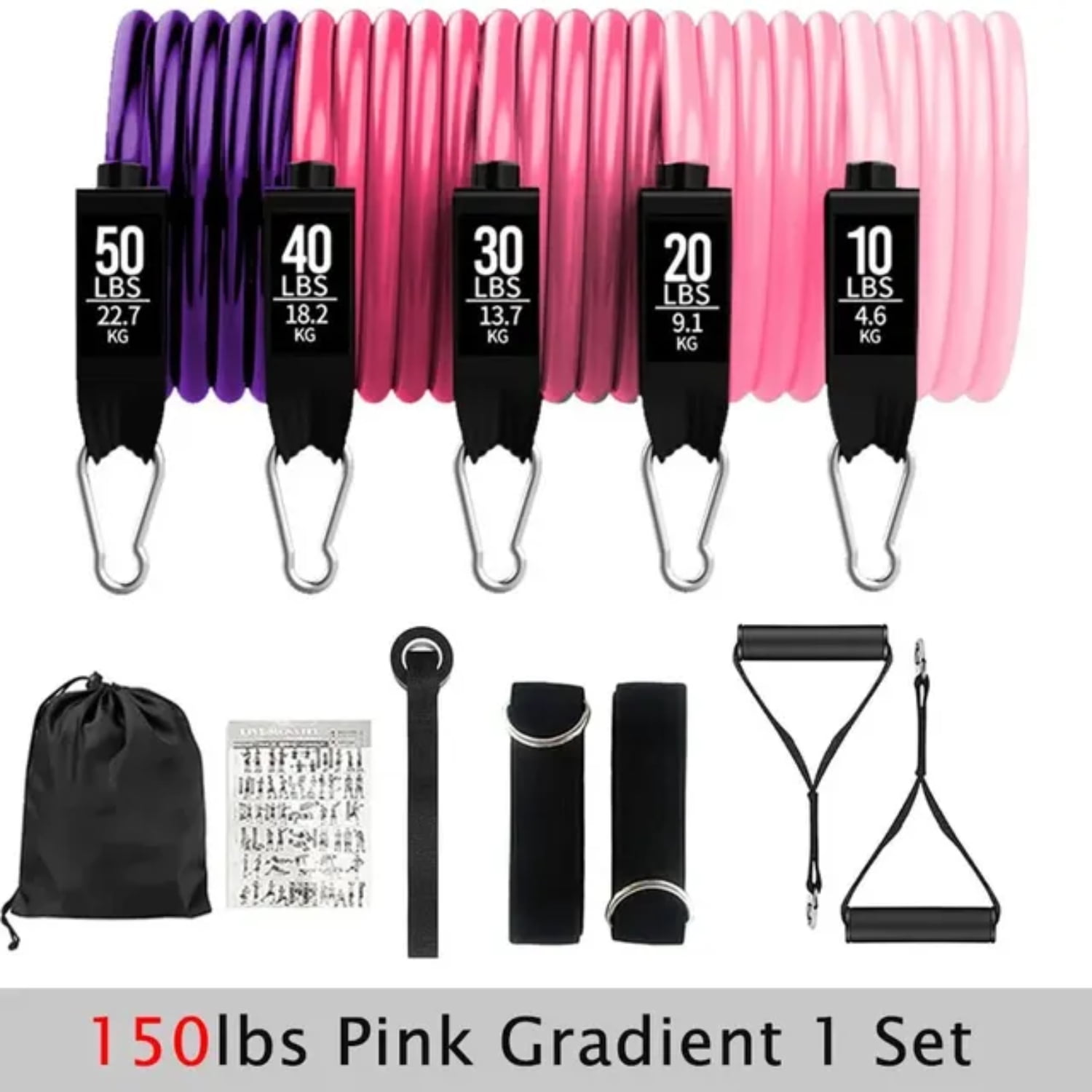 LOPNGLG Resistance Band Set Workout Bands Exercise Band 5 Tube Fitness ...