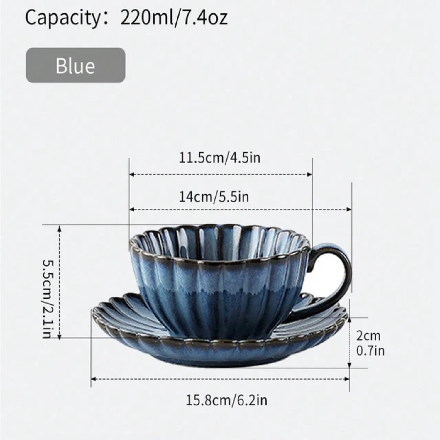 LOPNGLG Retro Japanese Kiln Ceramic Coffee Mug Set with Elegant Saucer ...