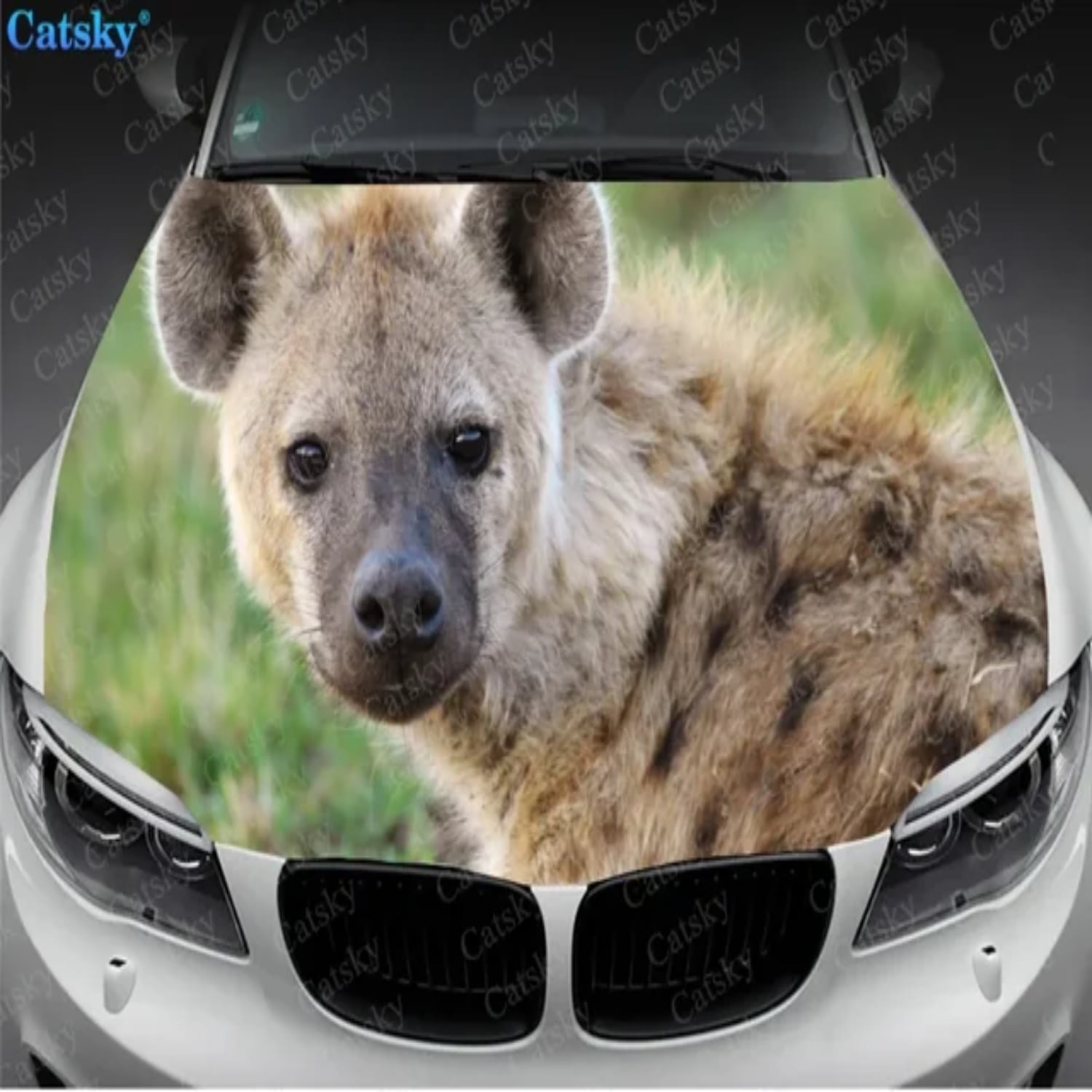 LOPNGLG Spotted Hyena Animal Design Car Hood Vinyl Stickers Wrap Vinyl ...