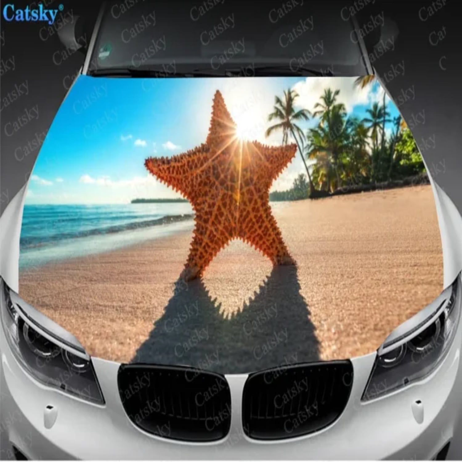 LOPNGLG Starfish Design Funny Car Hood Vinyl Stickers Wrap Vinyl Film ...