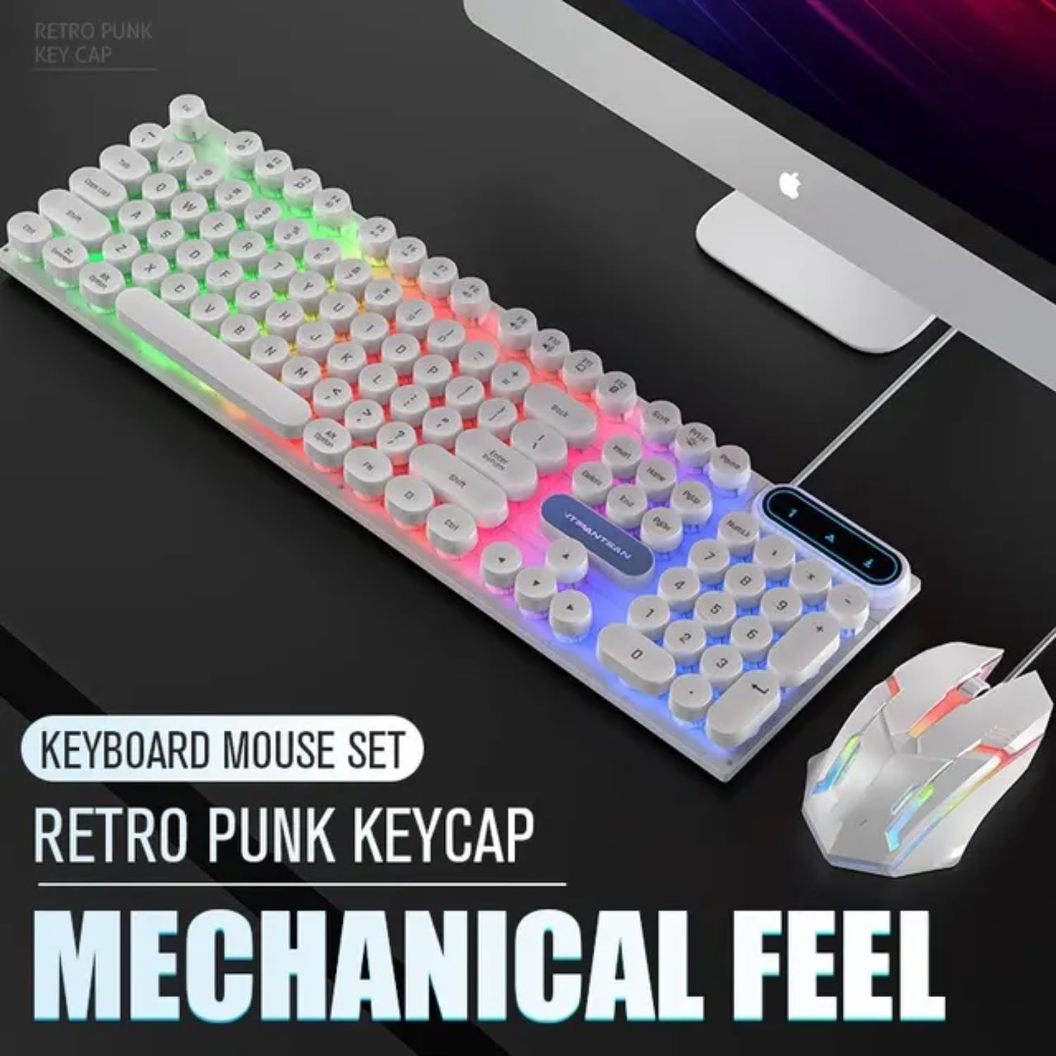 LOPNGLG USB Wired Gaming Keyboard Mouse Combos PC Rainbow Colorful LED ...