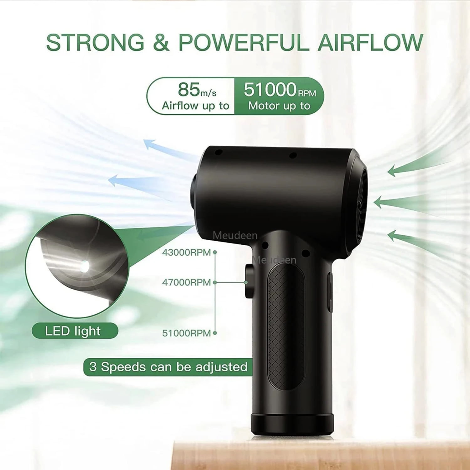 LOPNGLG Wireless Air Duster Compressed Air Blower Gun 51000RPM Type-C ...