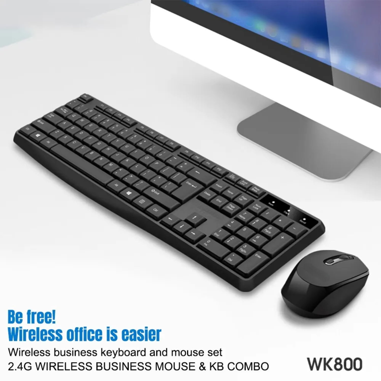 LOPNGLG Wireless Keyboard and Mouse Combo Full-Sized 2.4GHz USB ...