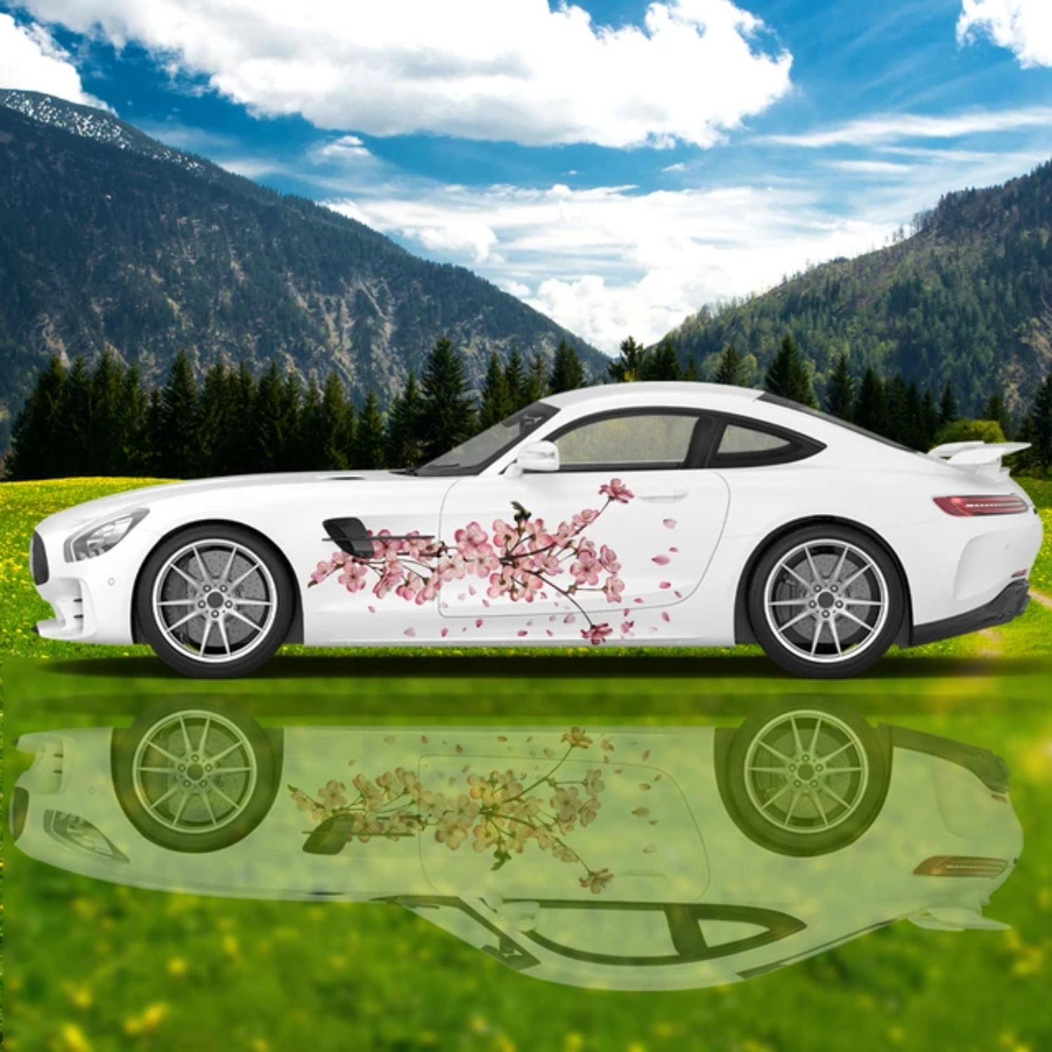 LOPNGLNG Custom Flower Bird Racing Car Graphic Decal Full Body Vinyl ...