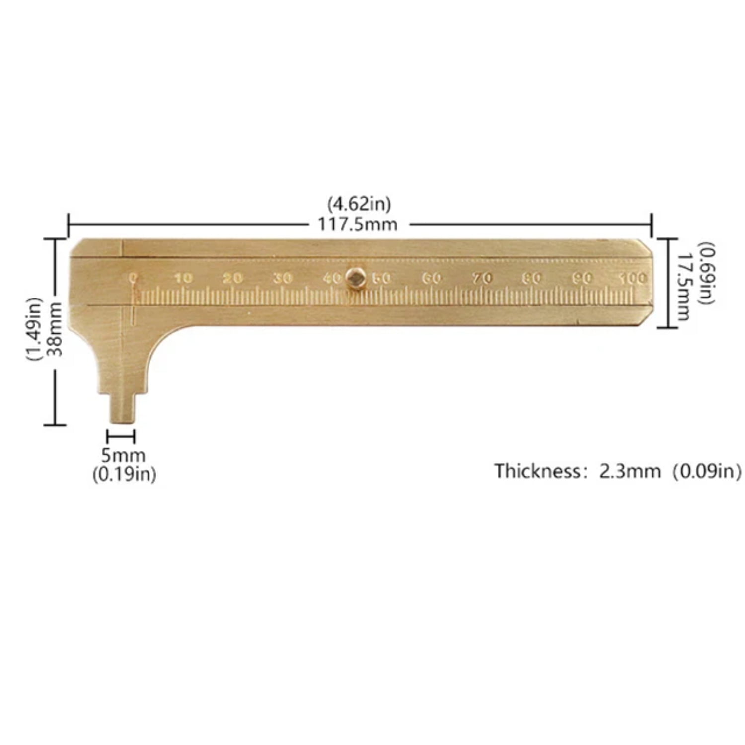 LOPNGLNG Elegant Vintage Mini Brass Double Scale Vernier Caliper ...