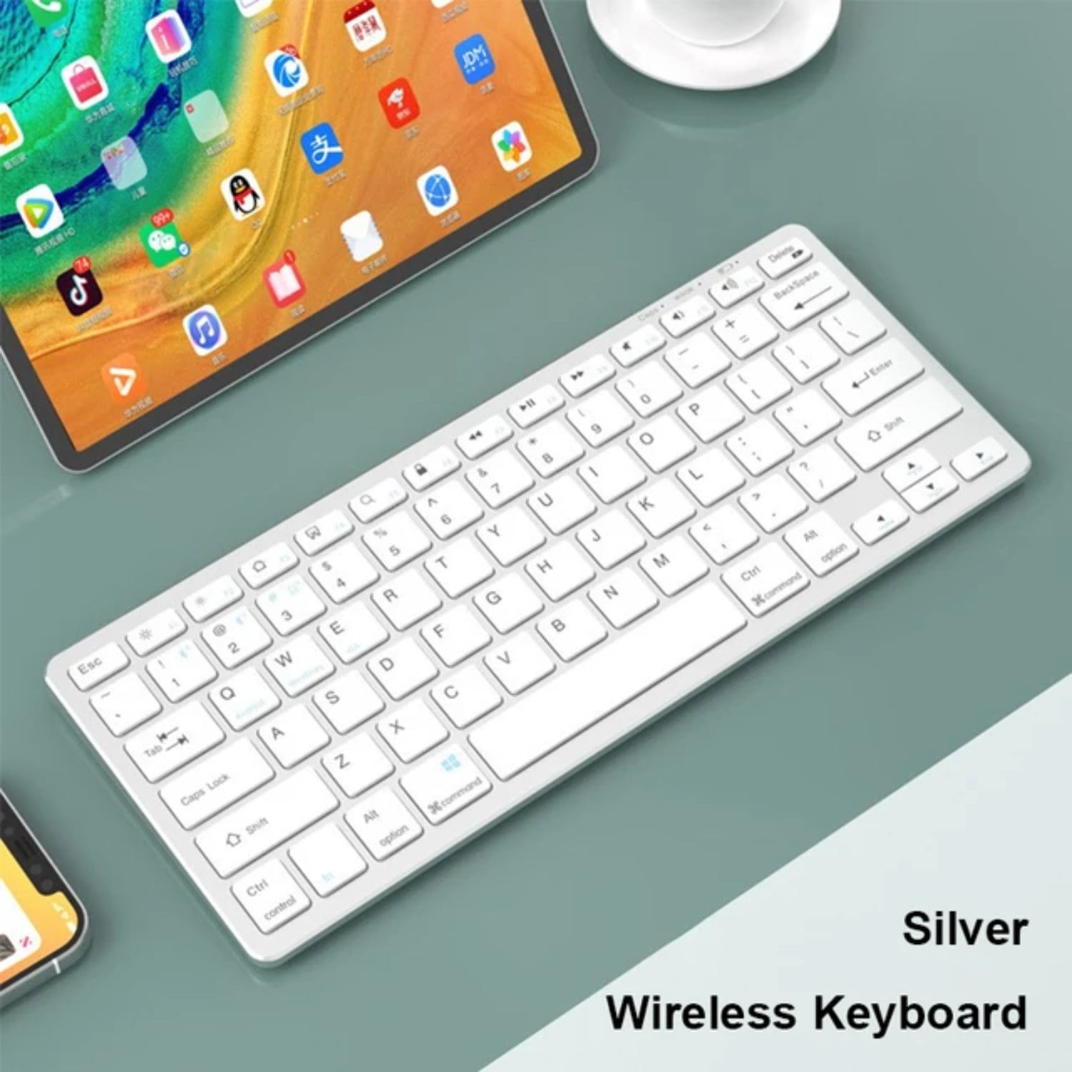 LOPNGLNG Mini Wireless Keyboard and Mouse Kit Rechargeable 2.4G Blue ...