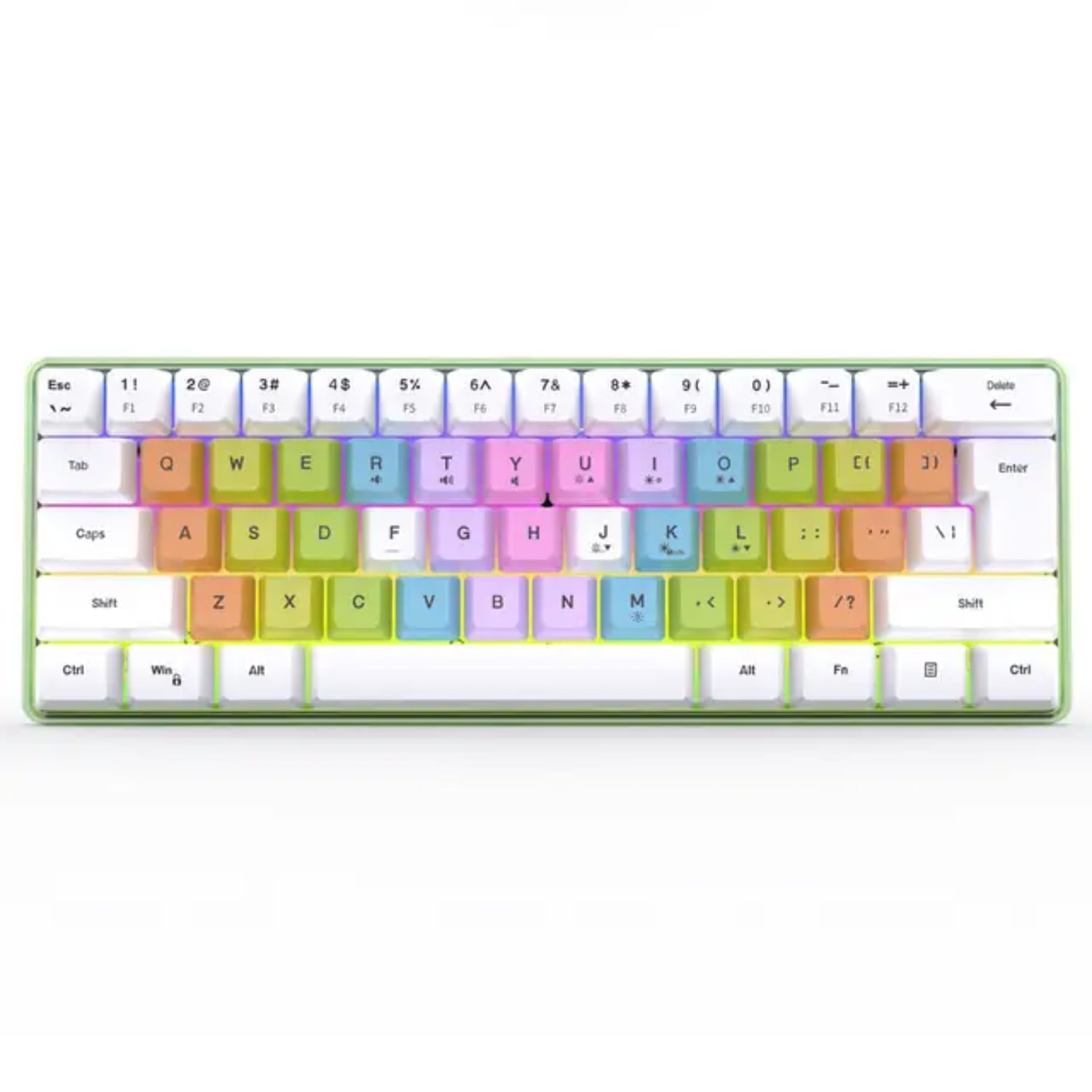 LOPNGLNG Multiple Color Combinations 61 Keys USB Wired RGB 60% Computer ...