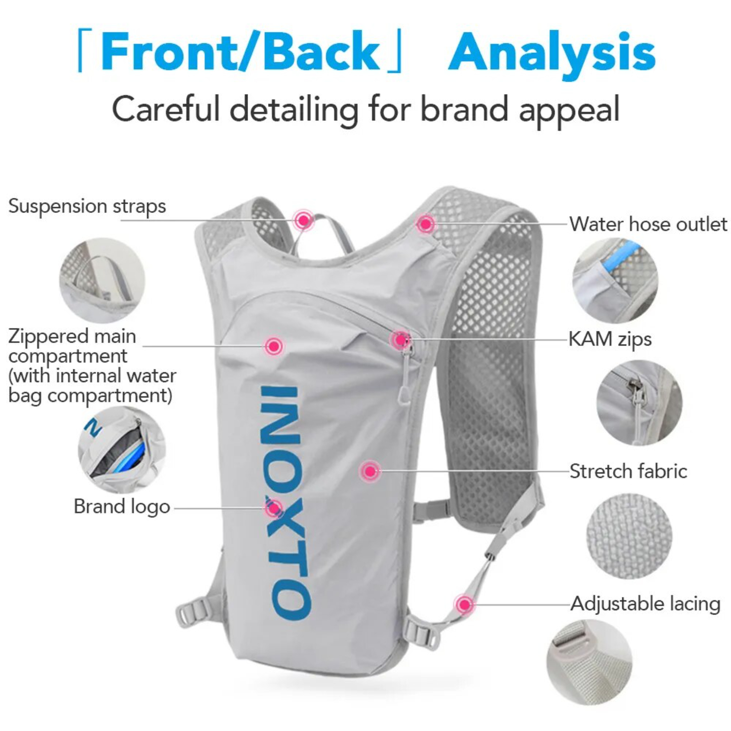 LOPNGLS 5L Breathable Vest Trail Running Backpacks Lightweight Male ...