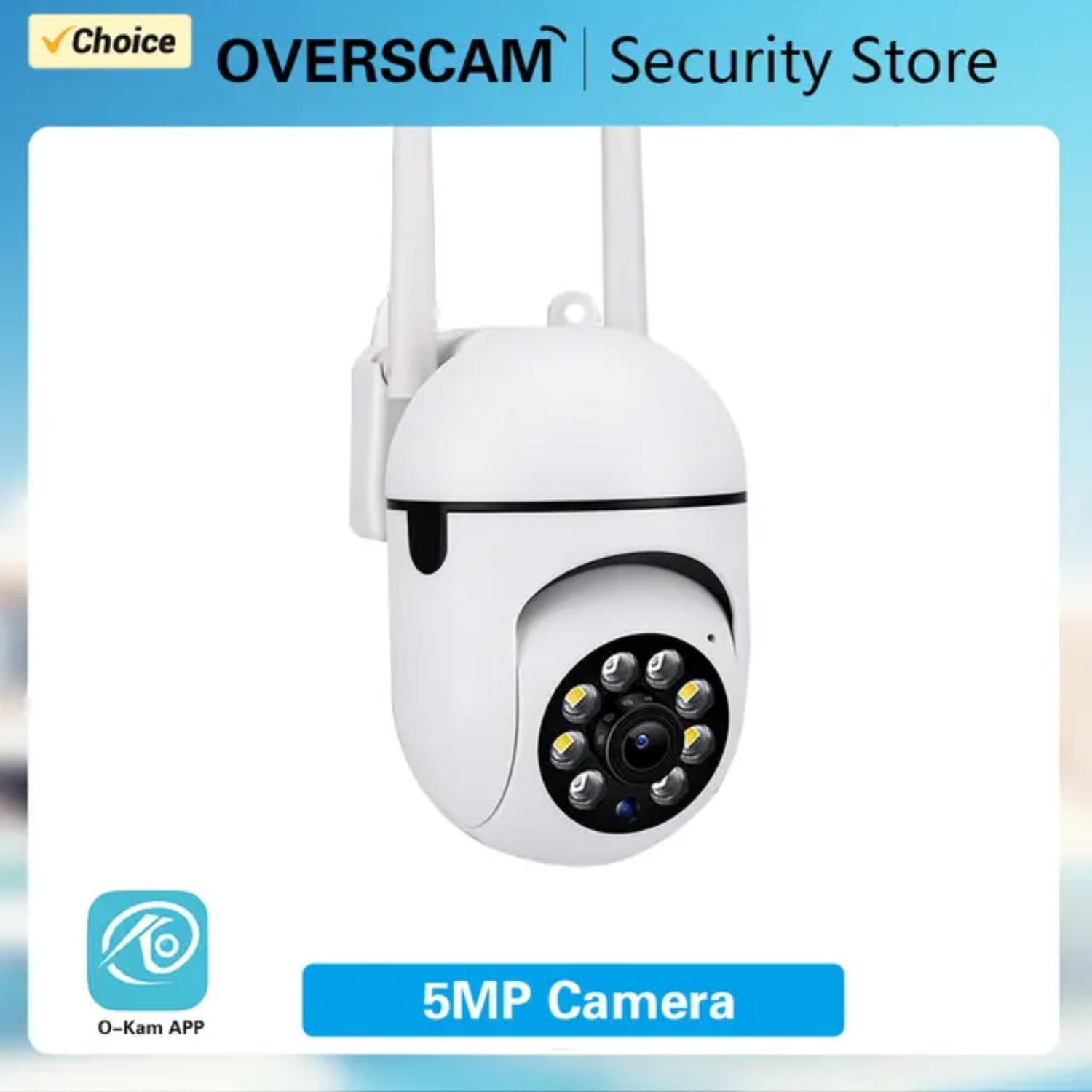 LOPNGLS 5MP Mini PTZ Indoor Wireless Video Surveillance Camera Color ...