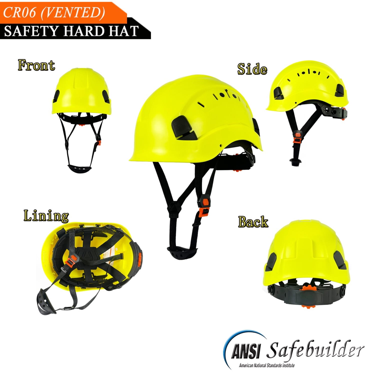 LOPNGLS Adjustable Engineer Slotted Ventilated Industrial Safety Helmet ...