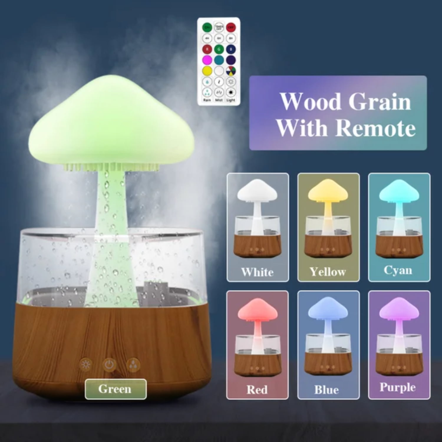 LOPNGLS Colorful Mushroom Essential Oils Diffuser - Rain Cloud ...