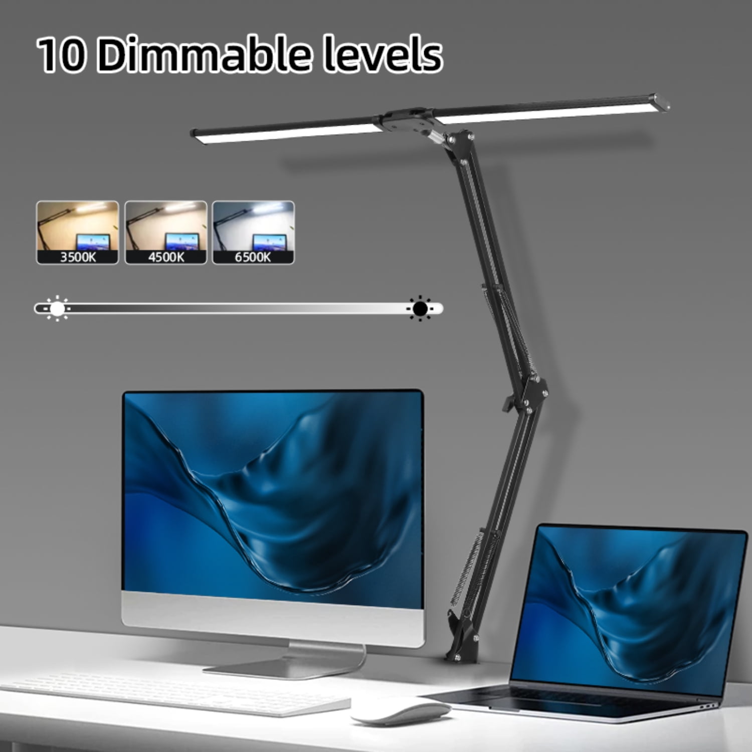 LOPNGLS Convenient Adjustable Portable Dimmable LED Clip-On Desk Lamps ...
