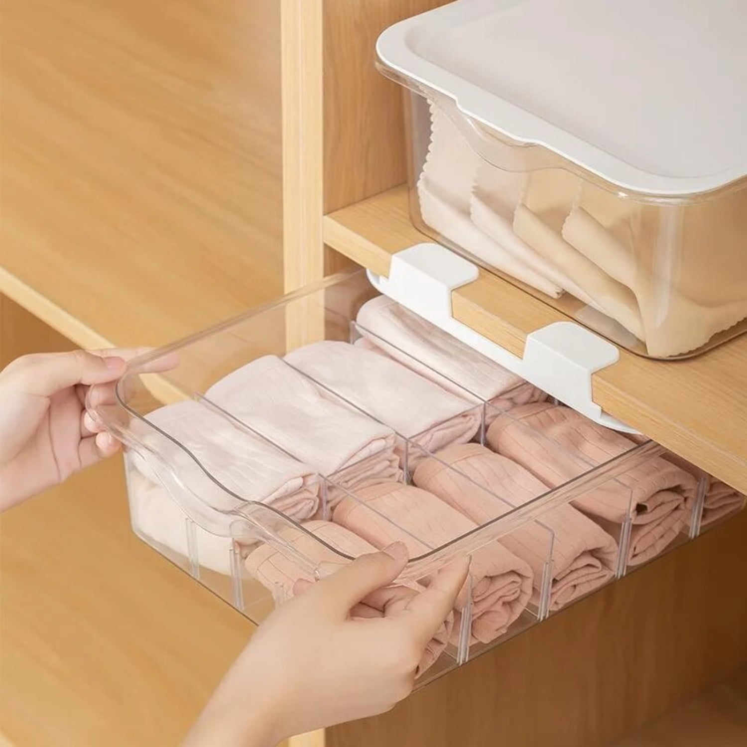 LOPNGLS Convenient Wardrobe Storage Solution: Transparent Stackable ...