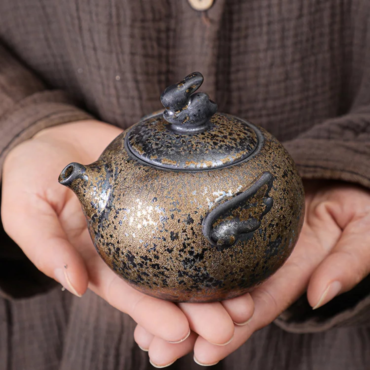 LOPNGLS Cozy Vintage Rustic Glazed Kung Fu Tea Set Pot - Charming ...