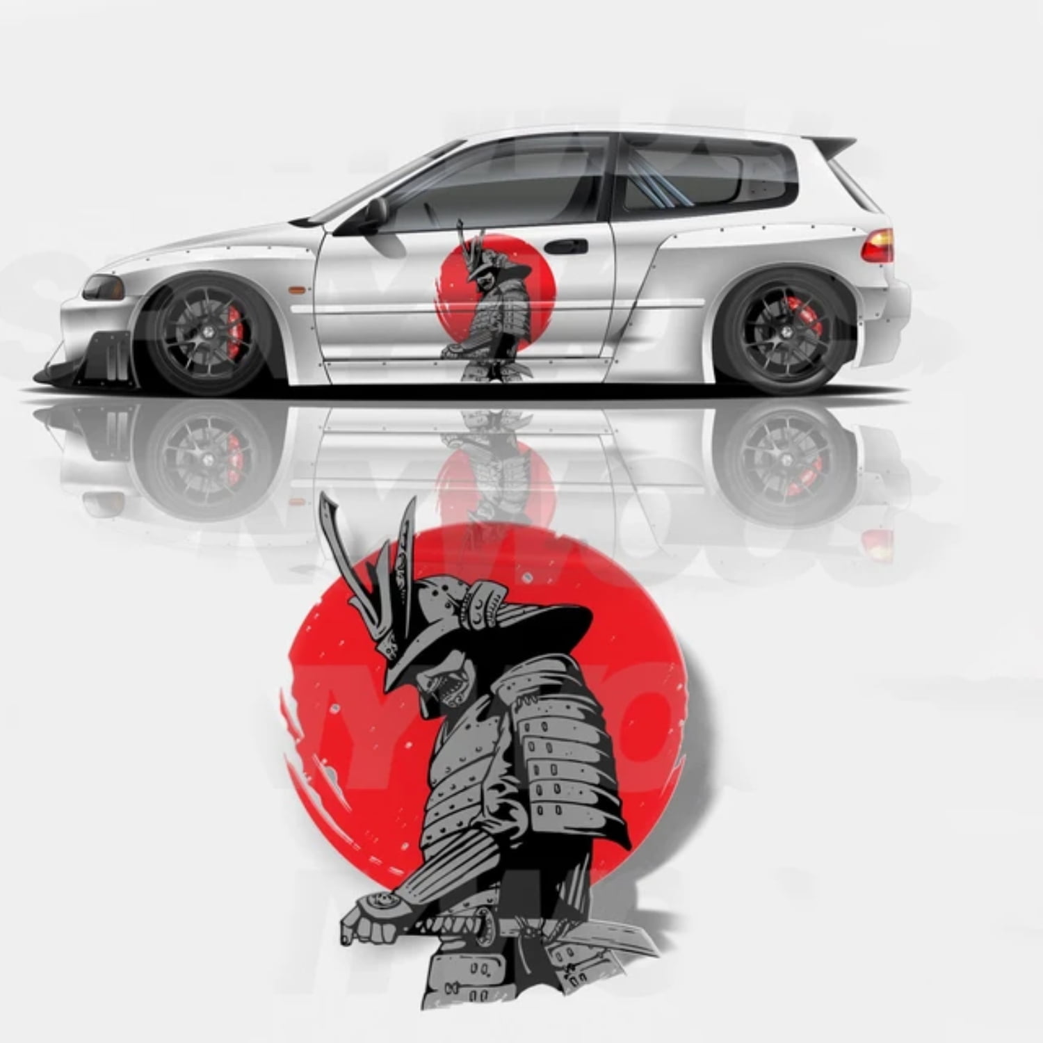 LOPNGLS Custom Samurai Livery Racing Side Wrap Abstract Stripes Car ...