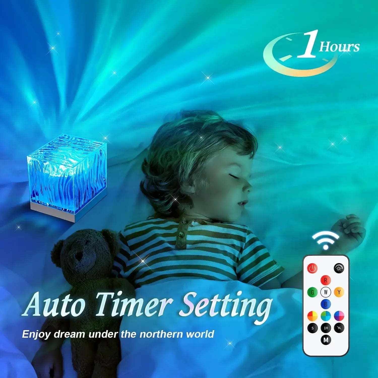LOPNGLS Dynamic Aurora Northern Lights Water Ripple Projector Night ...