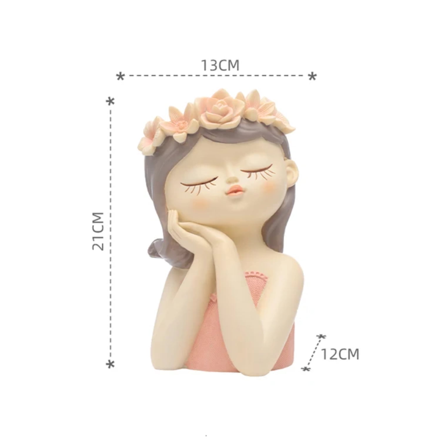 LOPNGLS Enchanting and Delightful Beautiful 20cm Resin Girl Flower Pot ...