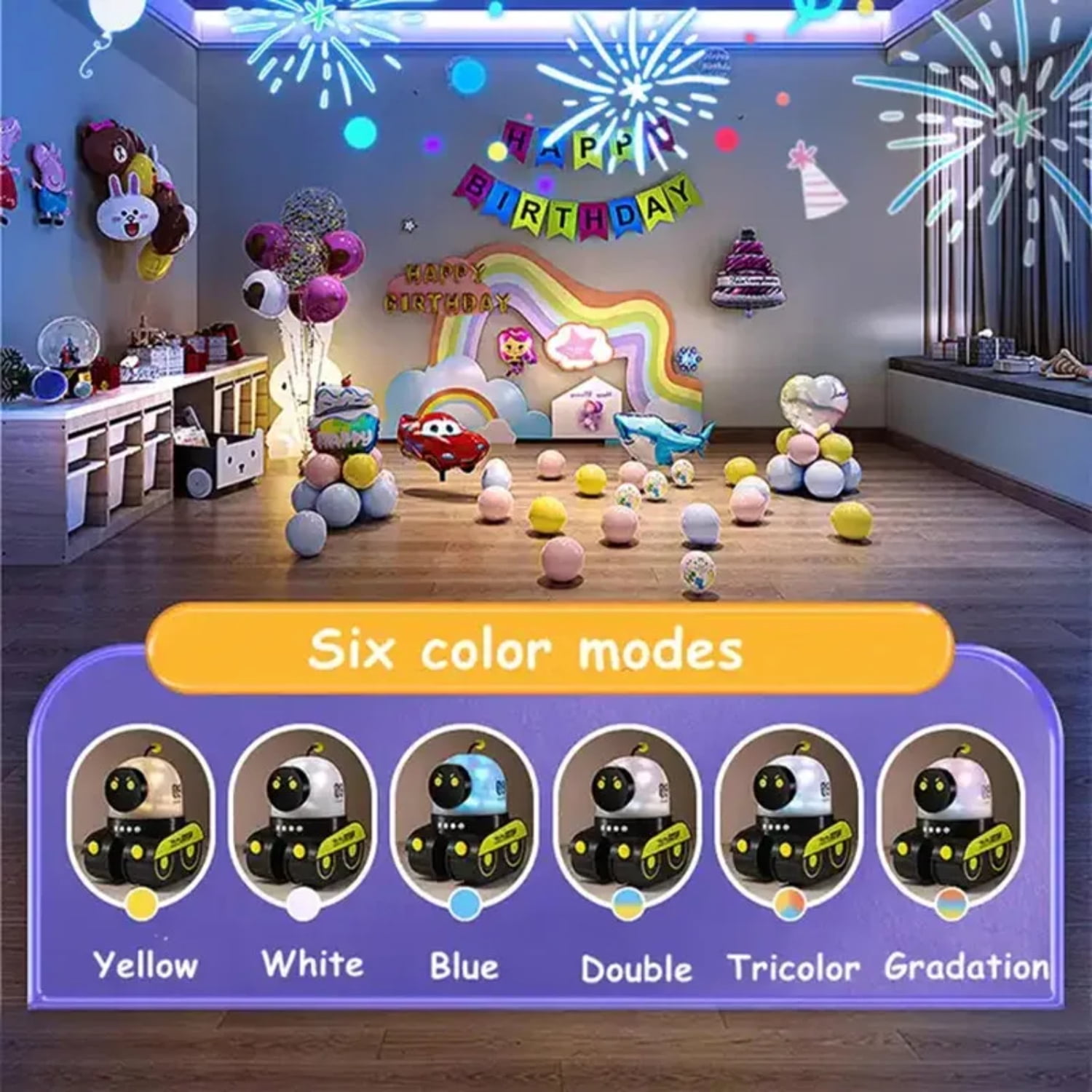 LOPNGLS Favorite Gift Cartoon Robot Car Projection Lamp Dreamy Starry ...