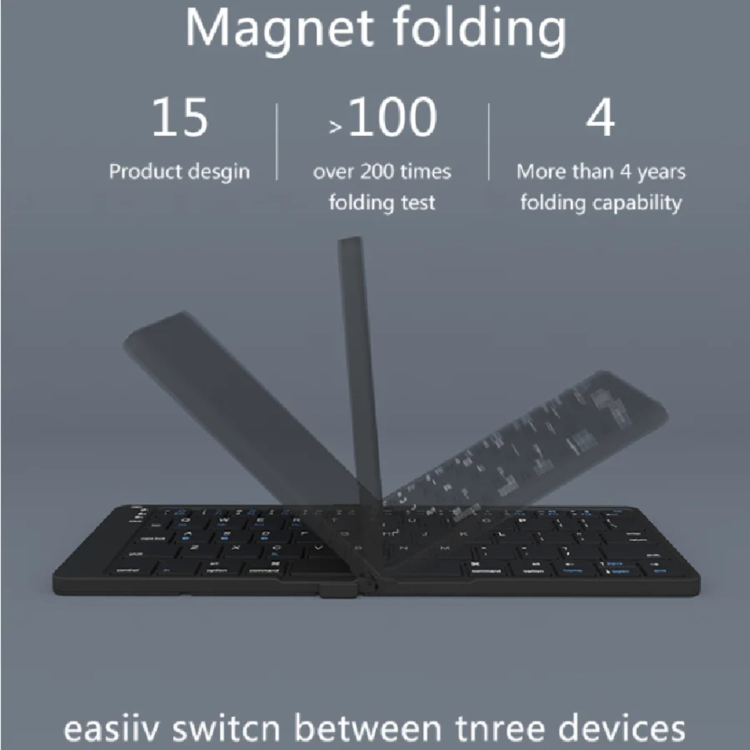 LOPNGLS Foldable Bluetooth Keyboard Wireless Rechargeable Keyboard for ...