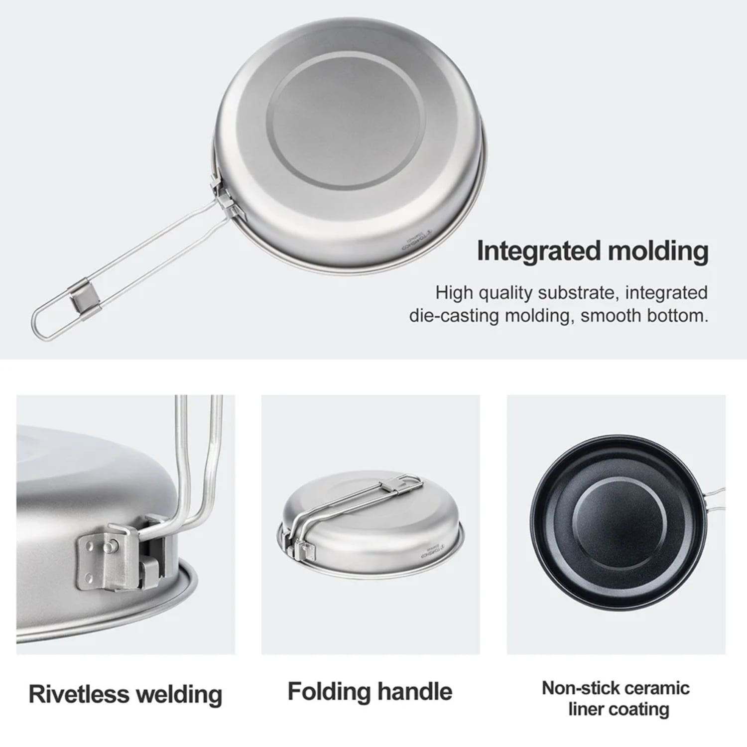 LOPNGLS Frying Pan Non-stick Camping Frying Pan with Folding Handle ...