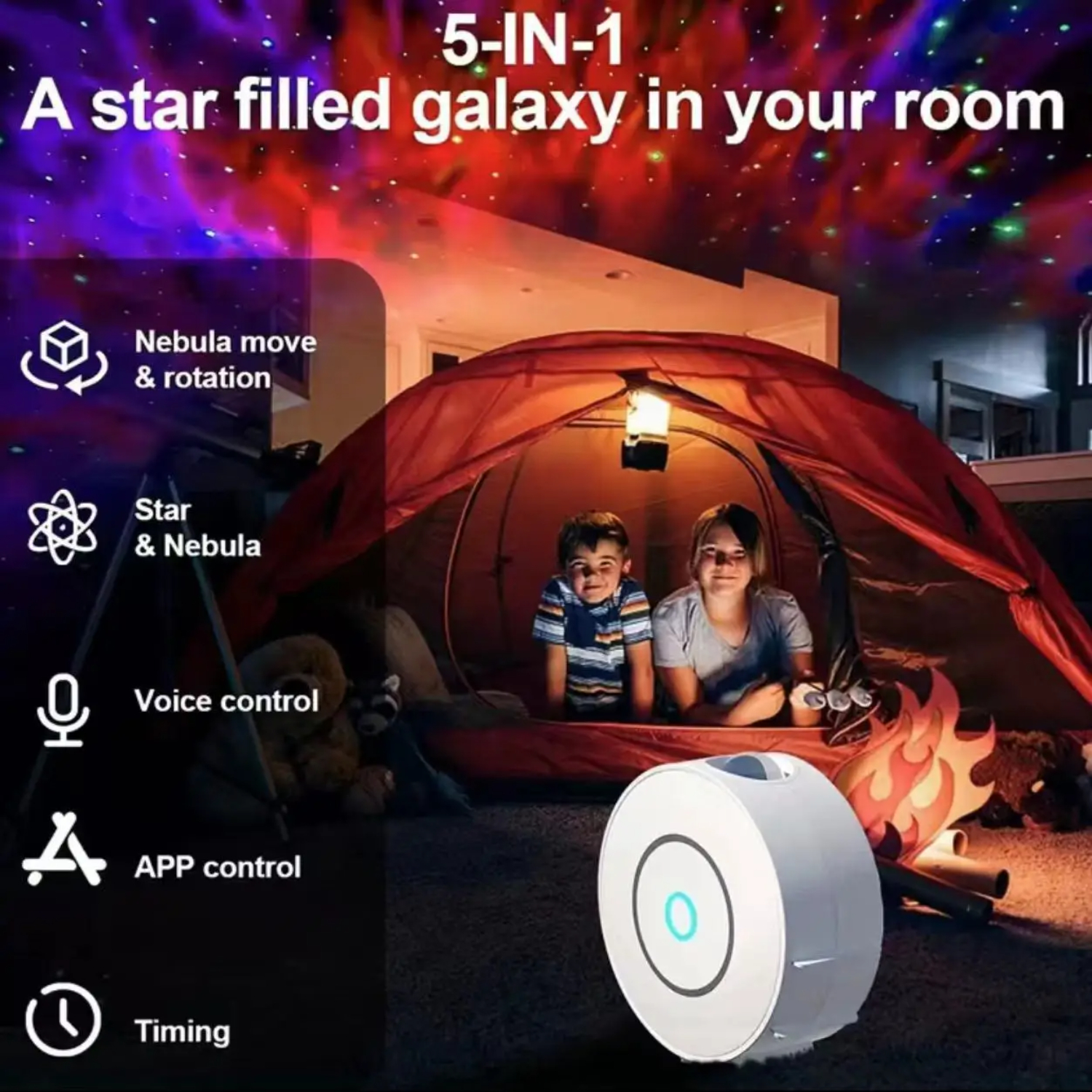 LOPNGLS LED Colorful Smart Wifi App Star Projector Alexa Projector ...