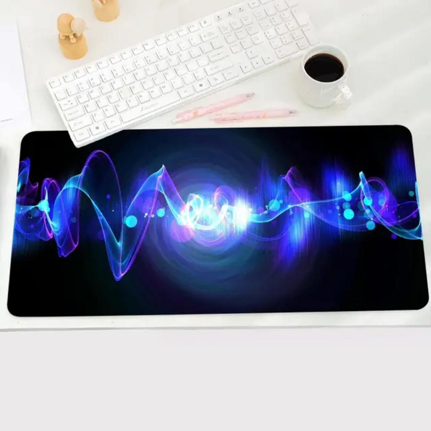LOPNGLS Luxury Radio Waves Cool Mouse Pad Large Anime Desk Mat Luxury ...