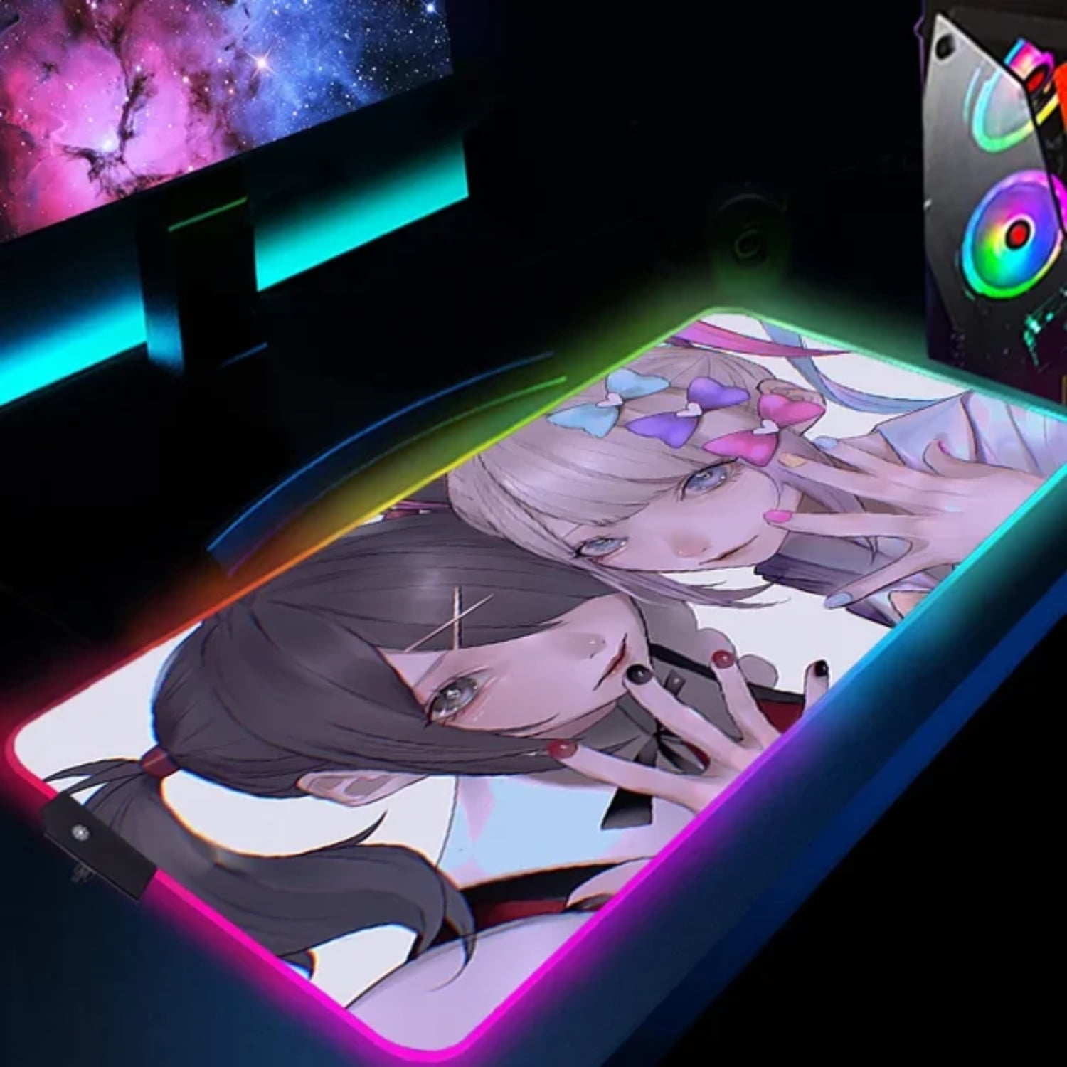 LOPNGLS NEEDY GIRL OVERDOSE Mouse Pad RGB Xxl Backlight Large Pc ...