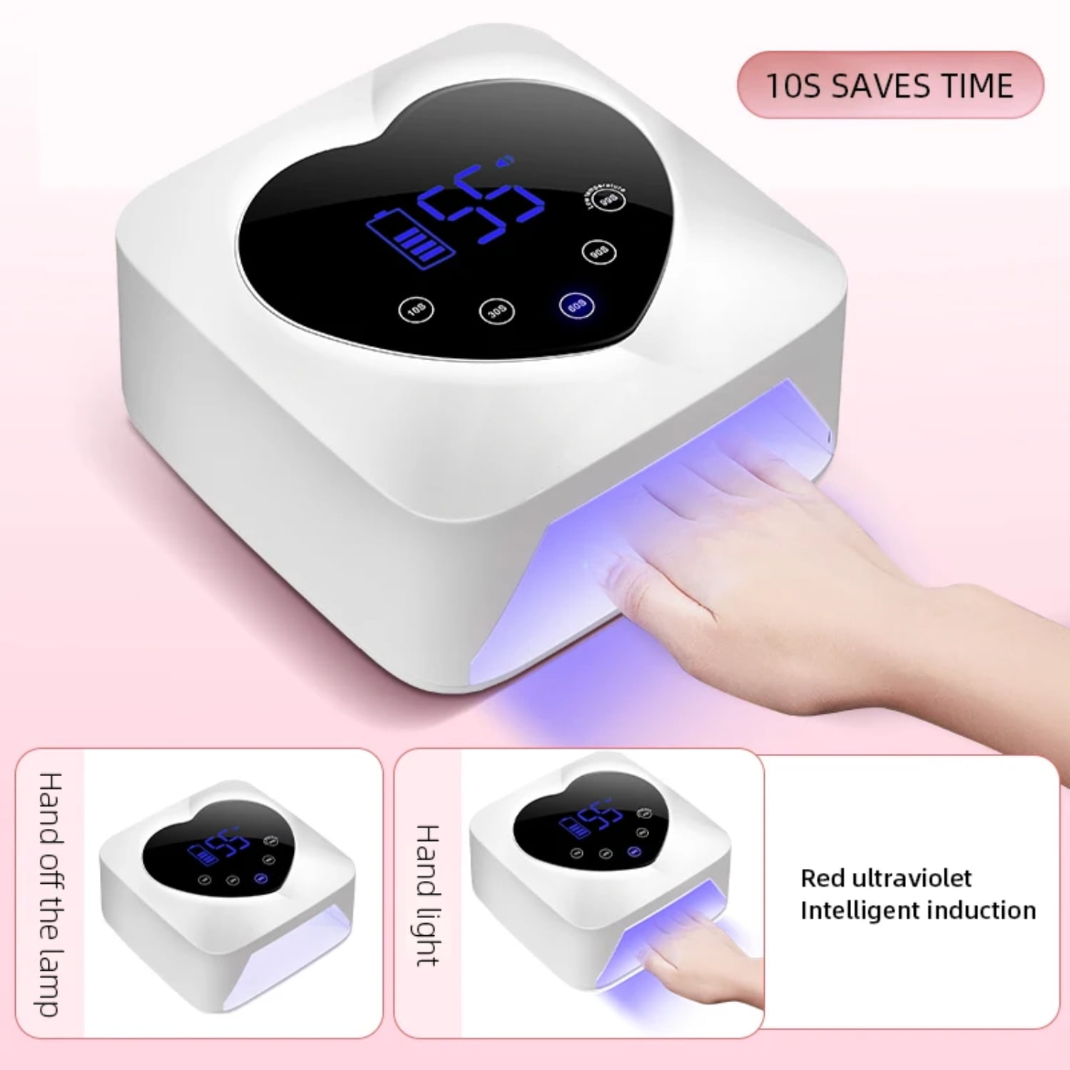LOPNGLS Nail Drying Lamp Nails UV Light Gel Polish With Automatic ...