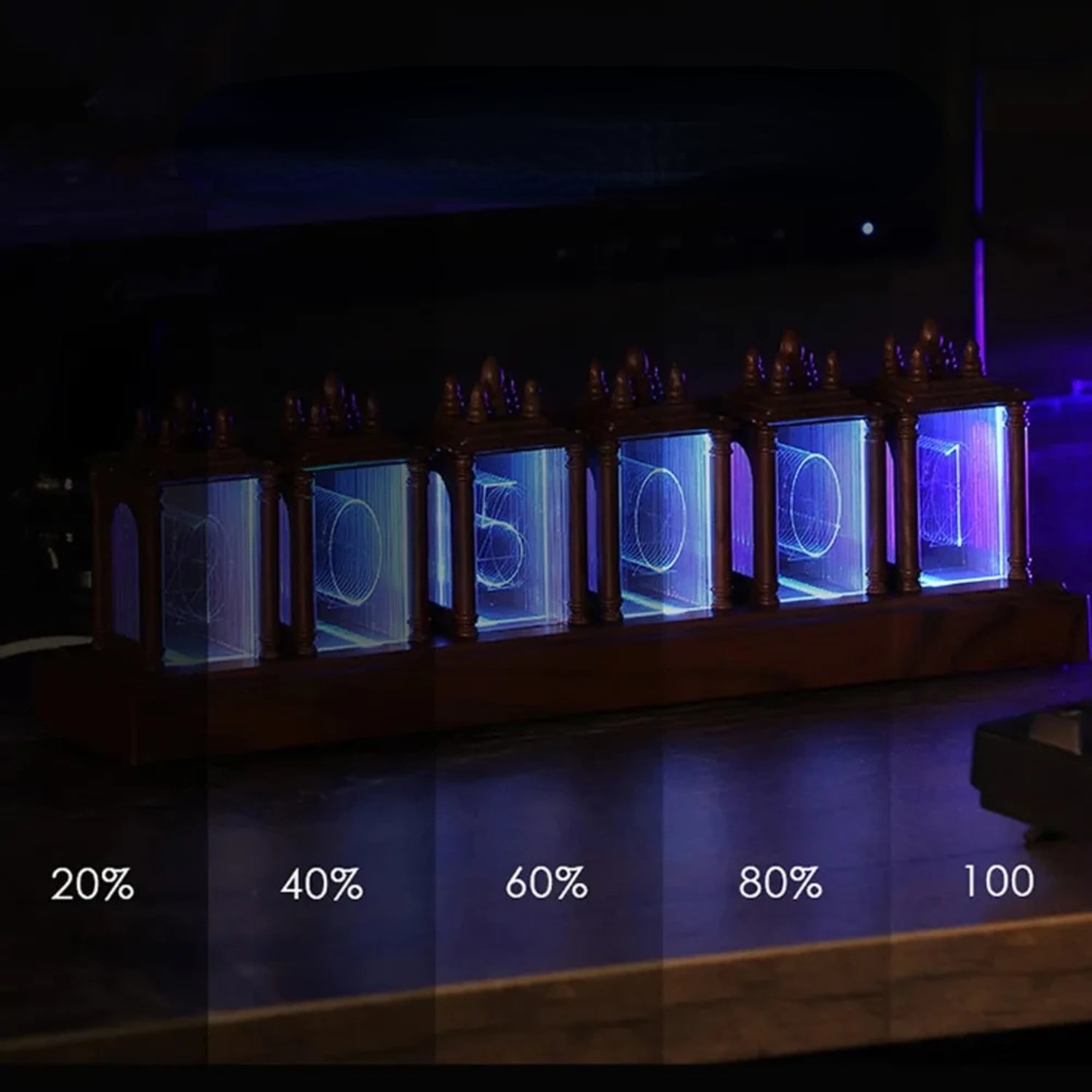 LOPNGLS Nixie Tube Clock Night Lights RGB Glow Tube Clock Wood LED ...