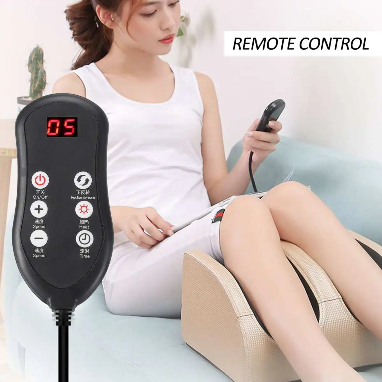 LOPNGLS Relaxing Hot Shiatsu Foot Massager Machine with Remote Control ...